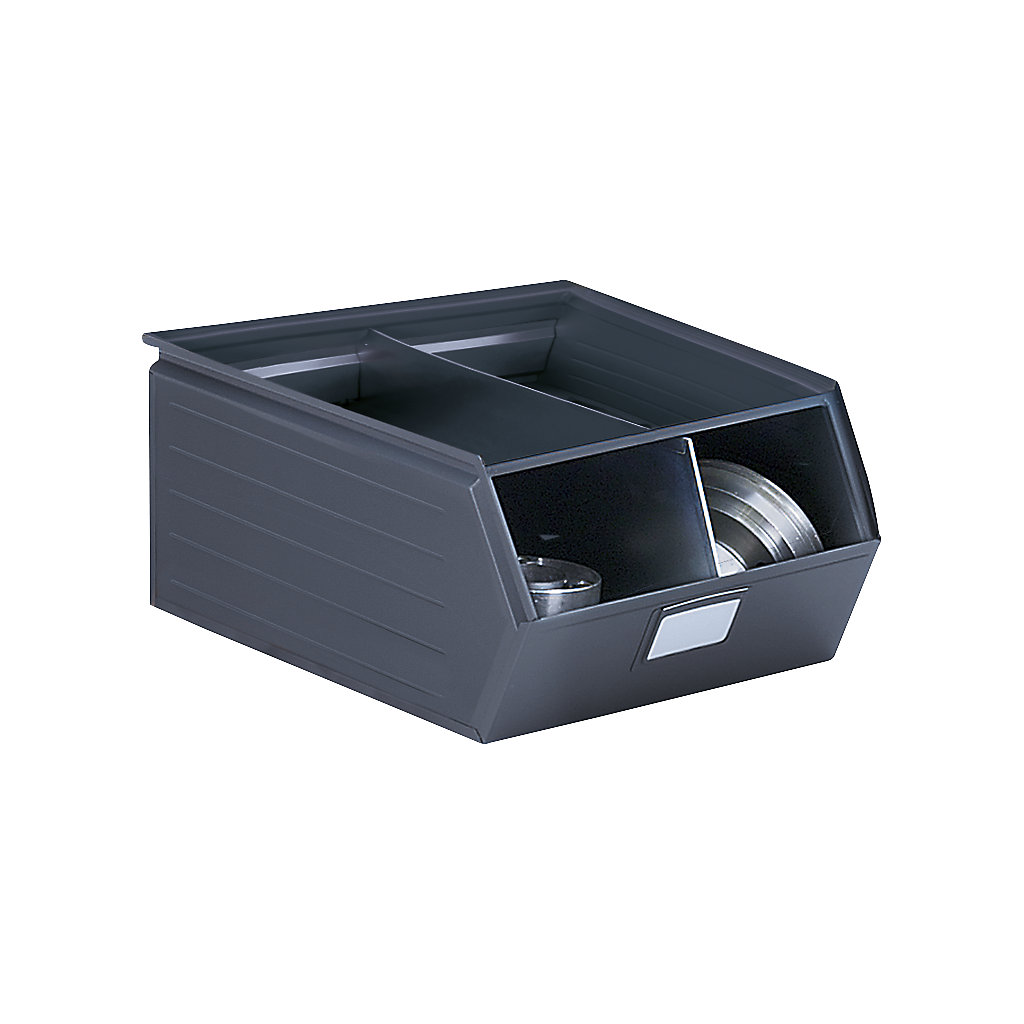 Open fronted storage bin made of sheet steel: LxWxH 700 x 450 x 300 mm ...
