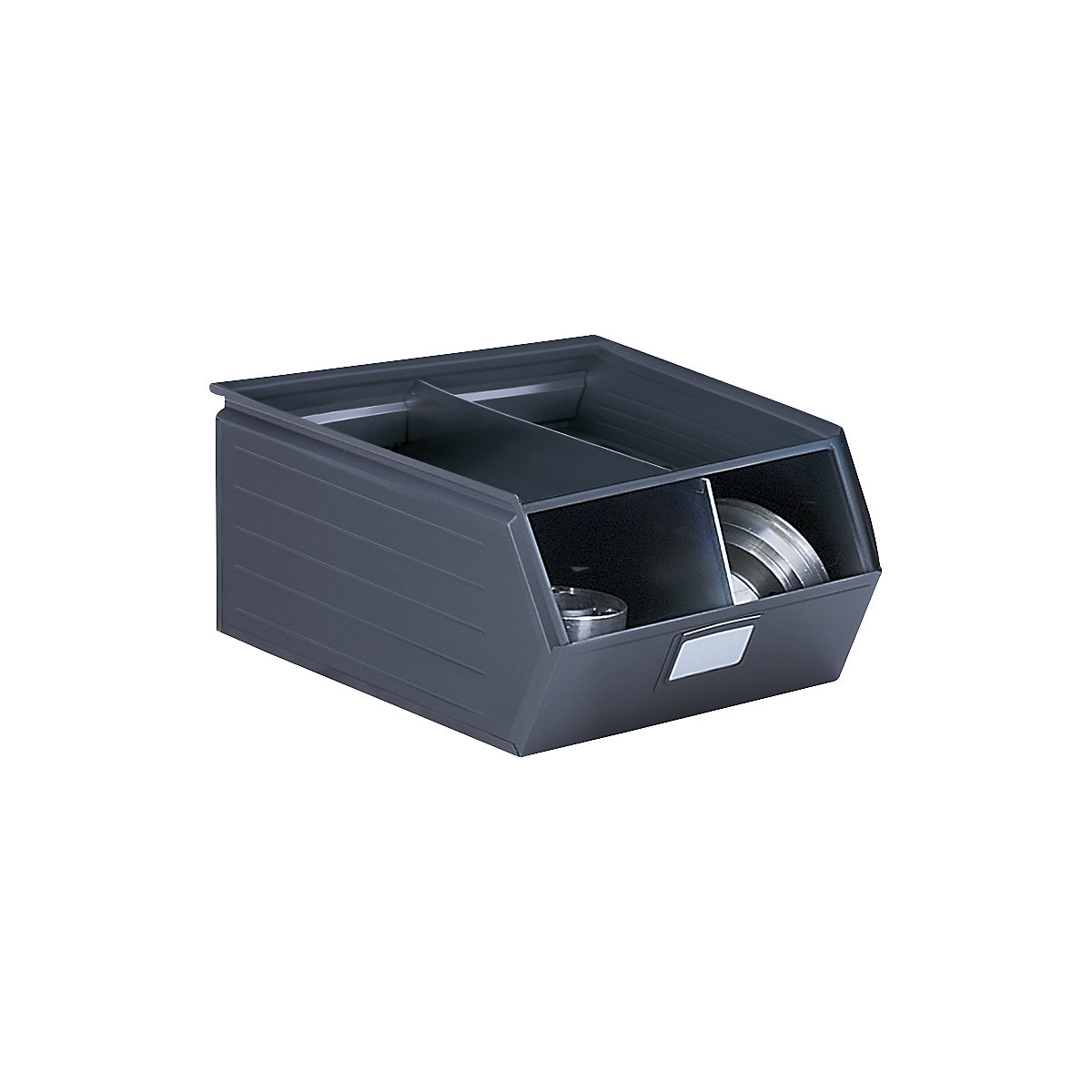 Open fronted storage bin made of sheet steel: LxWxH 700 x 450 x 300 mm ...