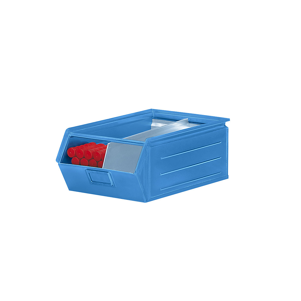 Open fronted storage bin made of sheet steel: LxWxH 515 x 310 x 200 mm ...