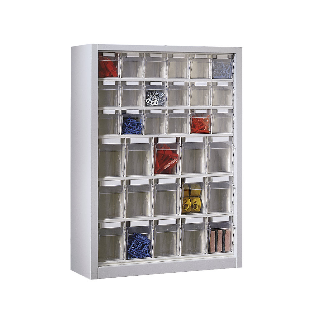 Wall mounted cupboard for visual storage containers: HxWxD 910 x 665 x ...