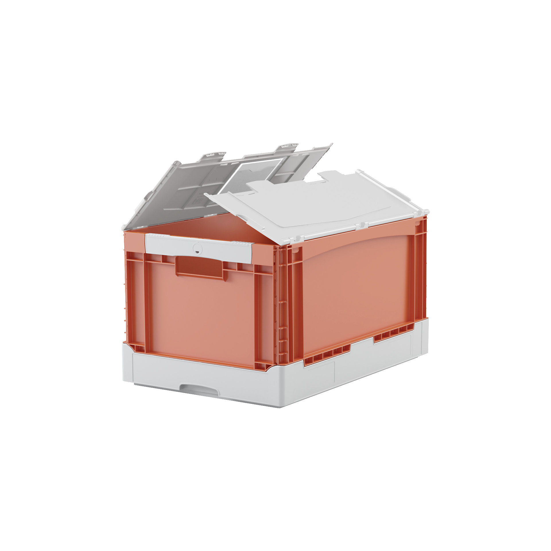 EQ folding box – BITO: with grip holes, ribbed base and lid | kaiserkraft