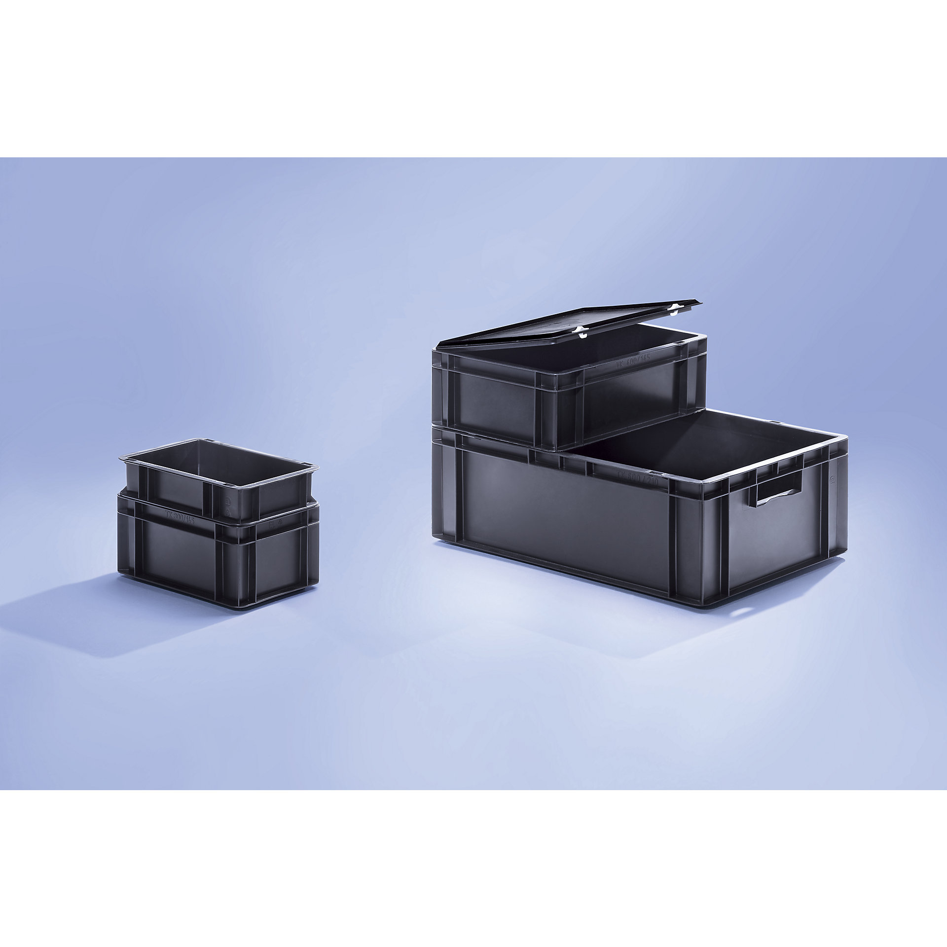 ESD stacking container made of polypropylene: external LxWxH 400 x 300 ...