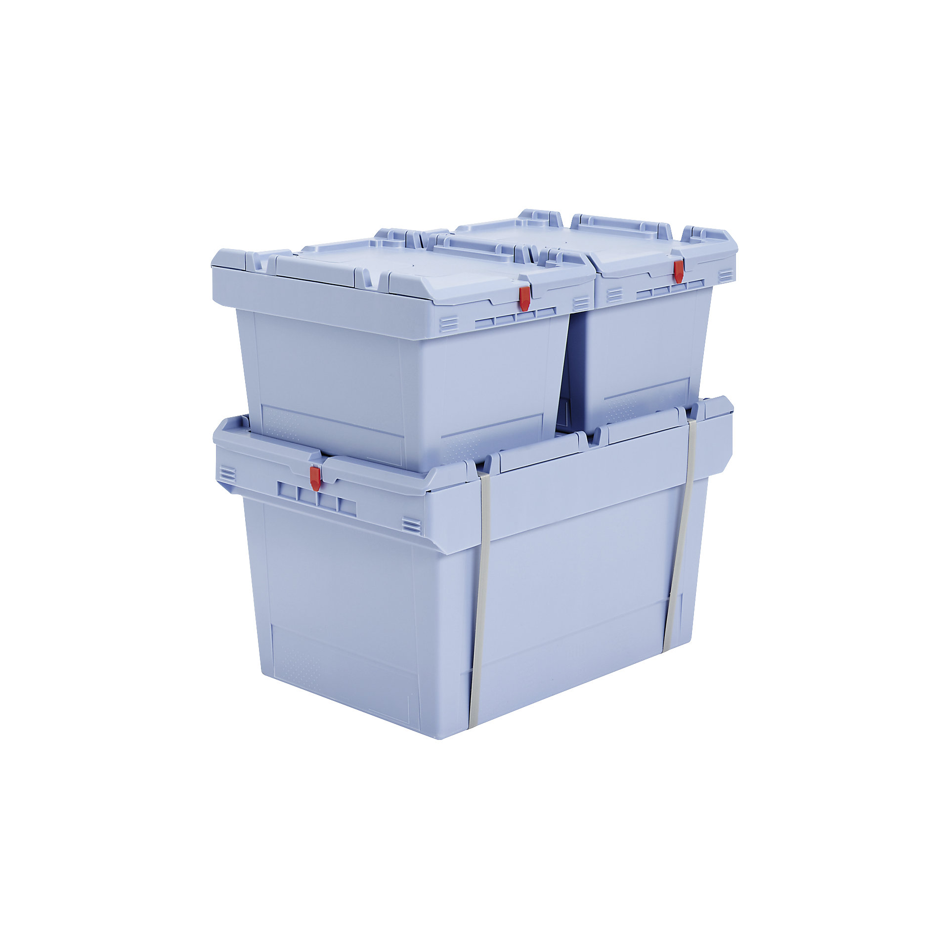 Mb Reusable Container Bito With 2 Part Hinged Lid Suitable For Strapping Kaiserkraft