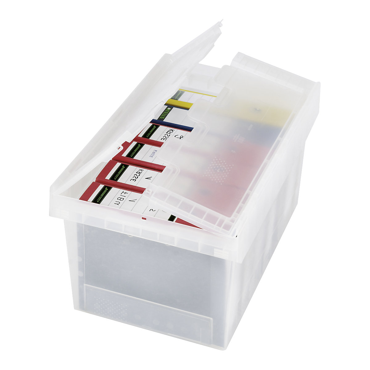 Reusable container, transparent – BITO: transparent, with hinged lid ...