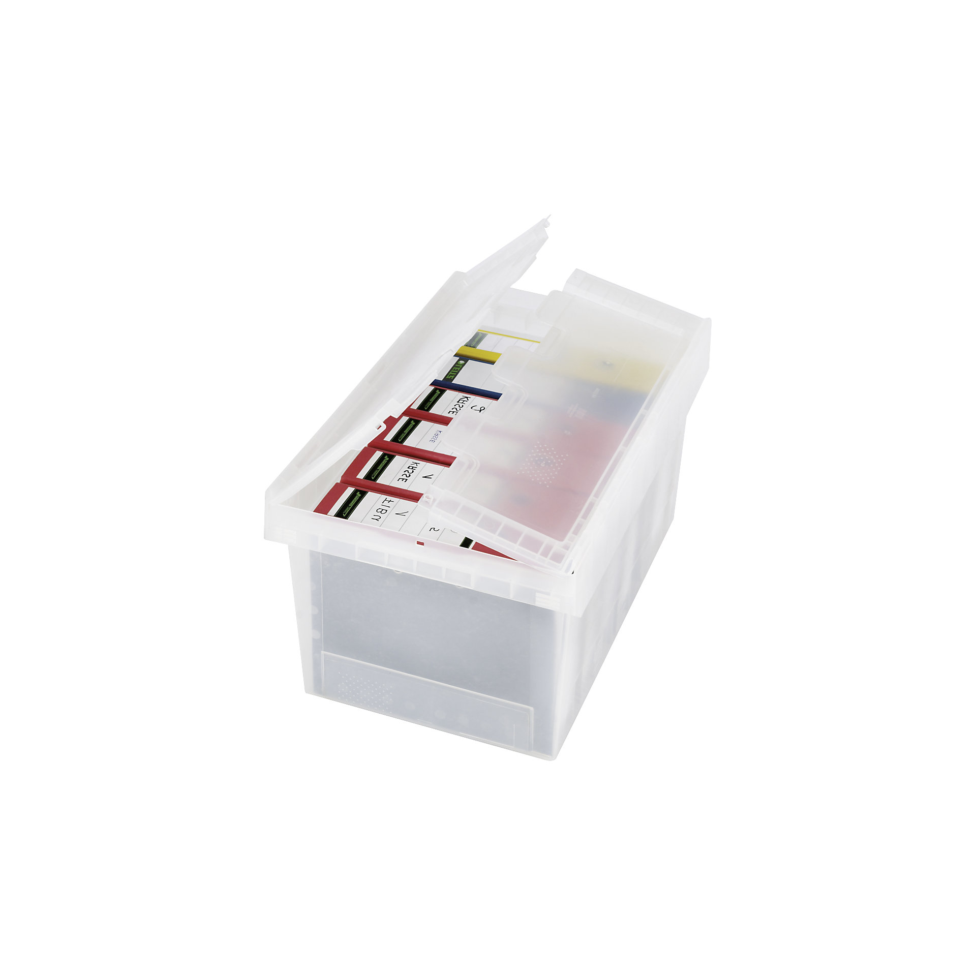 Reusable container, transparent – BITO: transparent, with hinged lid ...