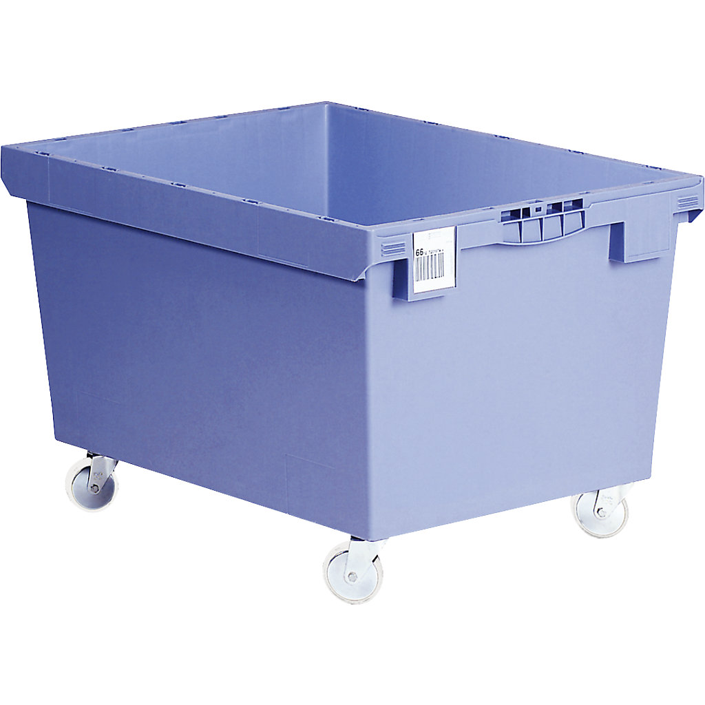 Reusable container with castors – BITO: with plastic swivel castors ...