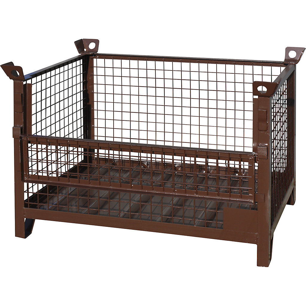 Mesh pallet stacking box – Eichinger: LxWxH 1200 x 800 x 750 mm, long ...