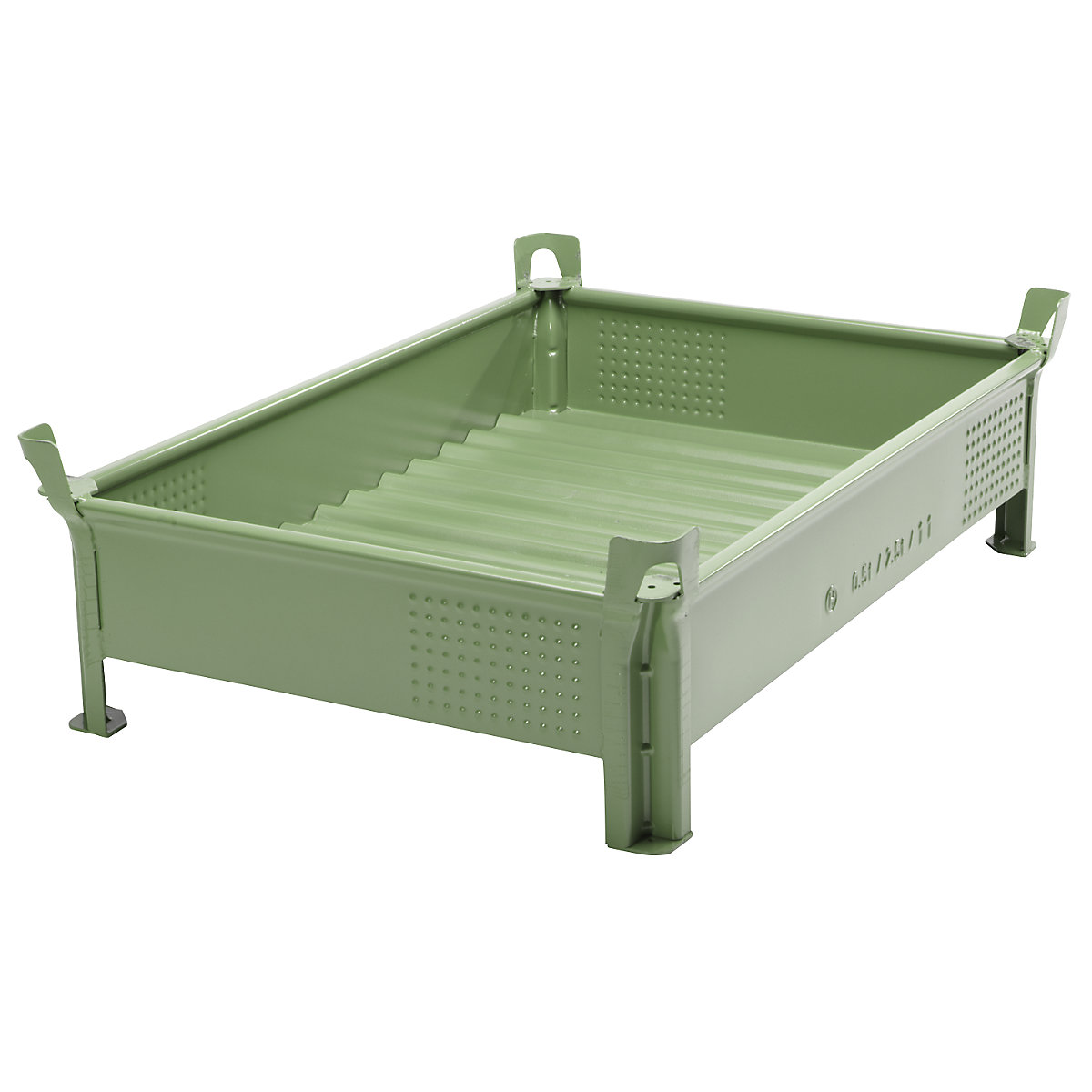 Sheet steel stacking container, low profile design, solid walls – Heson ...