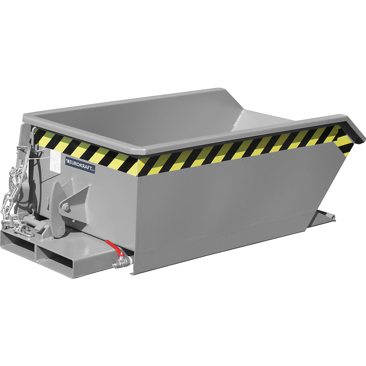 Mini tilting skip for metal swarf – eurokraft pro: low overall height ...