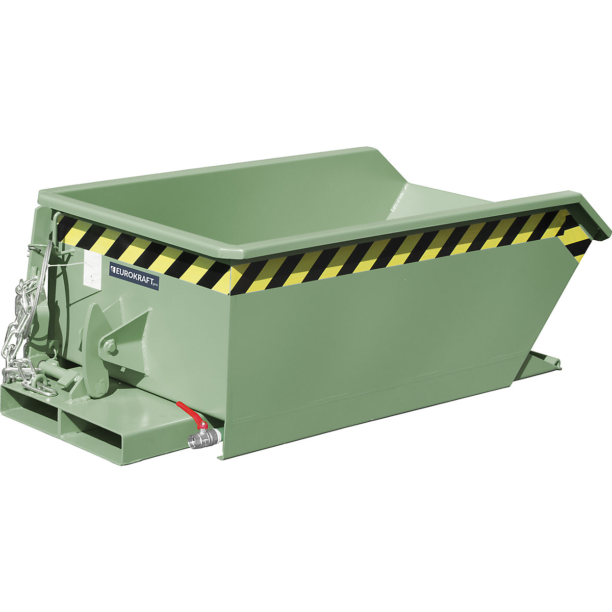Mini tilting skip for metal swarf – eurokraft pro: low overall height ...