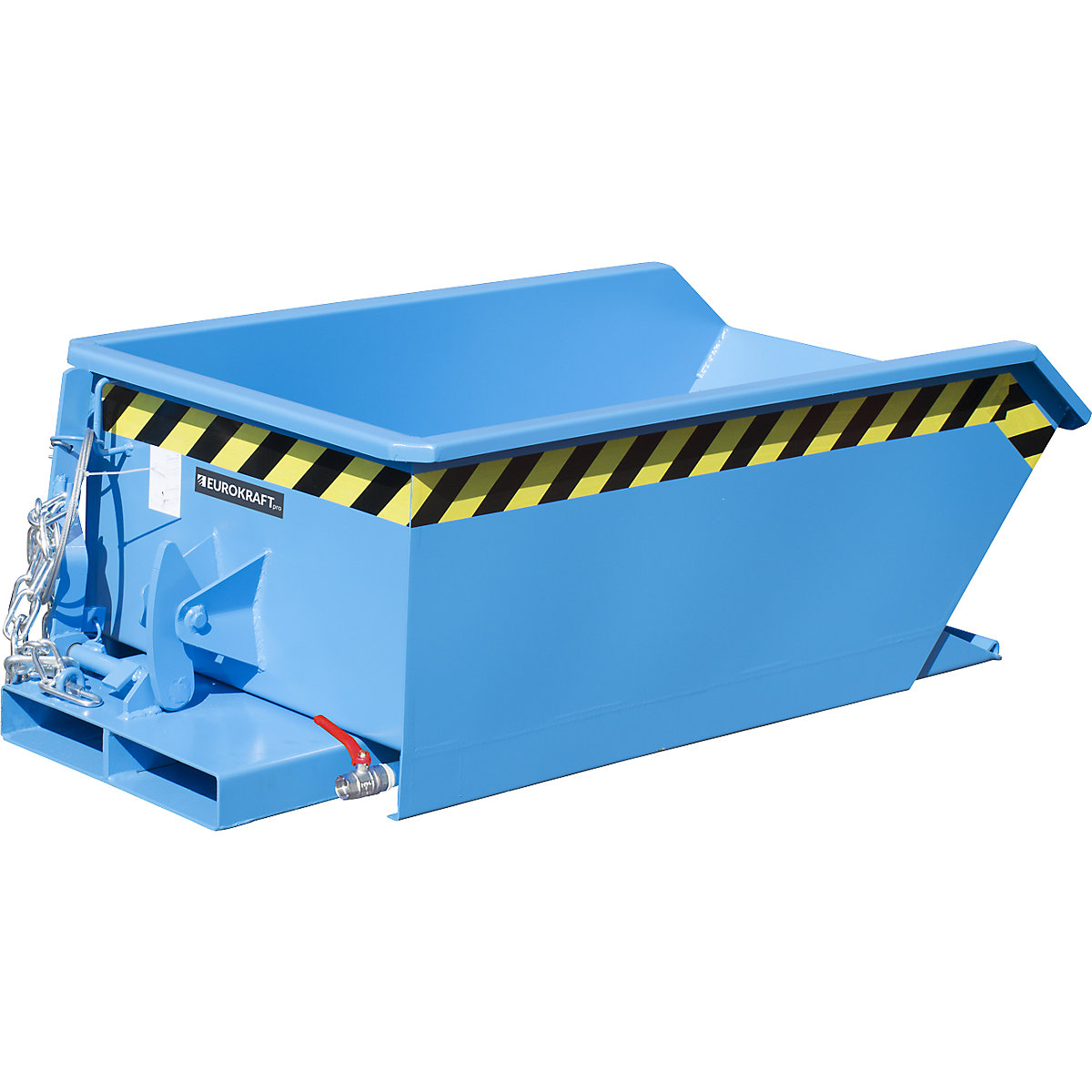 Mini tilting skip for metal swarf – eurokraft pro: low overall height ...
