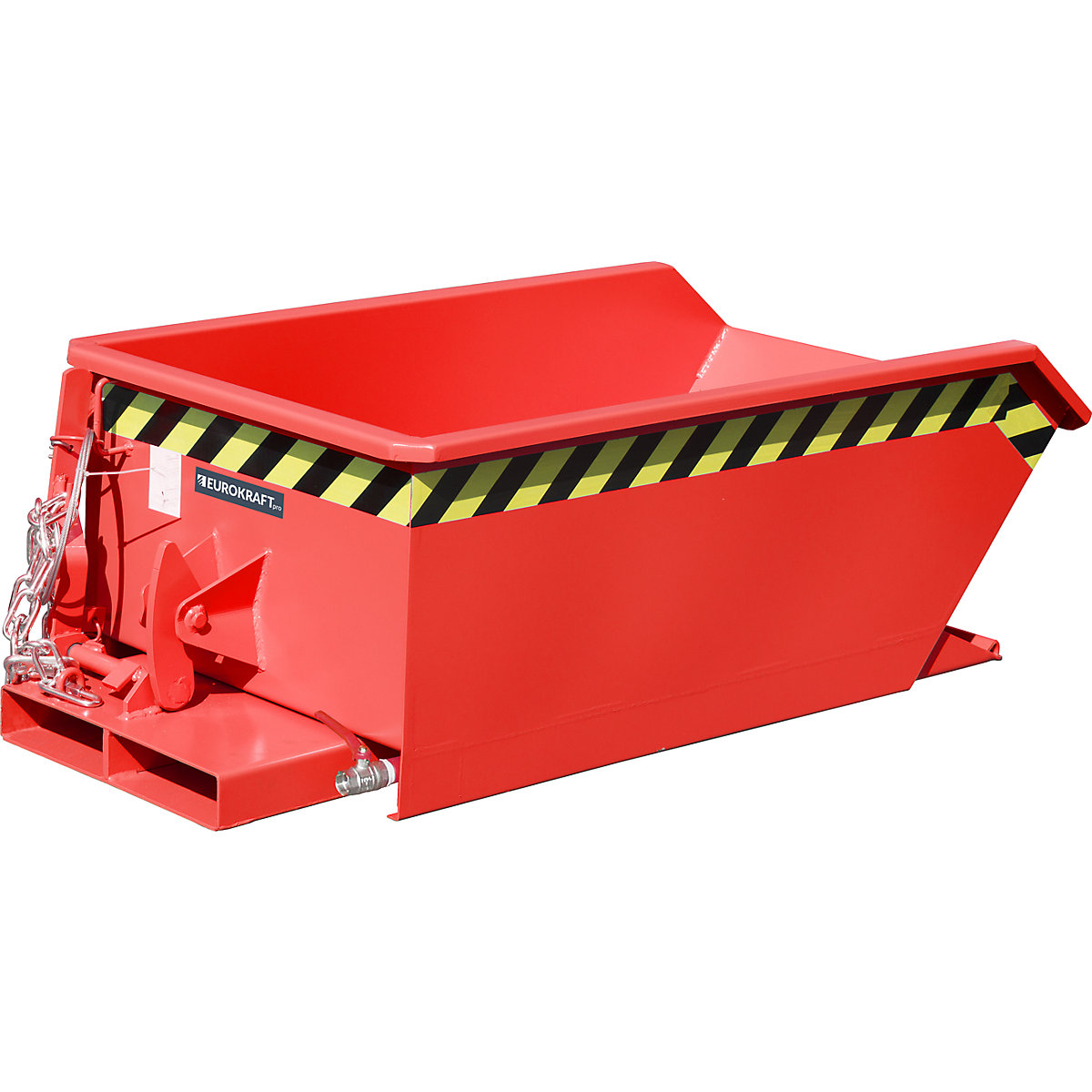 Mini tilting skip for metal swarf – eurokraft pro: low overall height ...