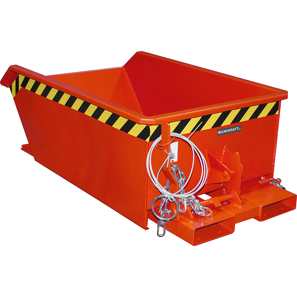 Mini tilting skip for metal swarf – eurokraft pro: low overall height ...