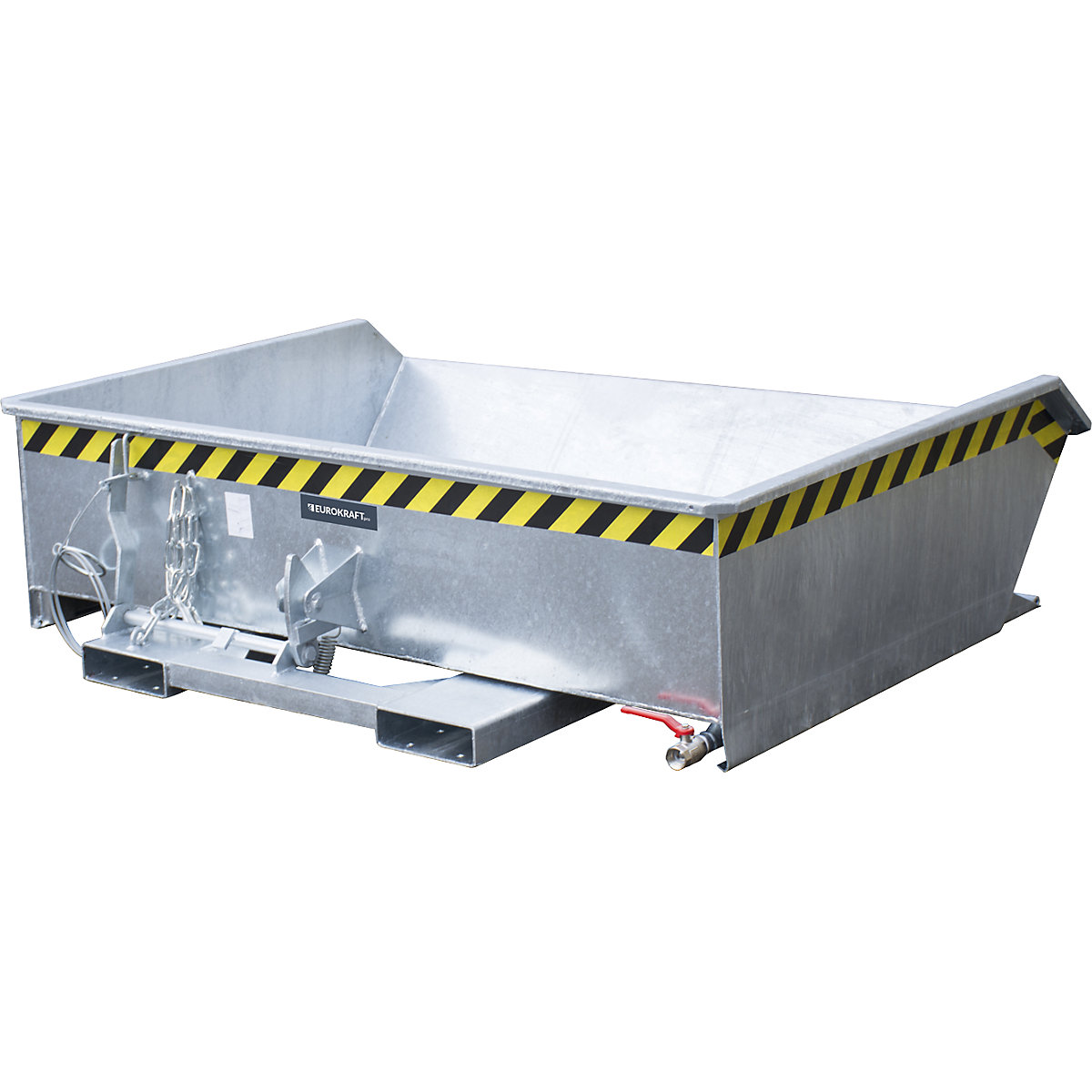 Mini tilting skip for metal swarf – eurokraft pro: low overall height ...