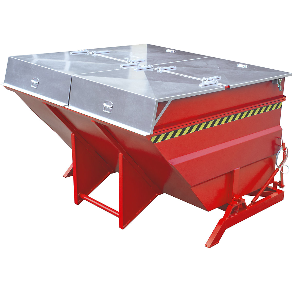XXL tilting skip with positioning aid – eurokraft pro: capacity 4 m³ ...