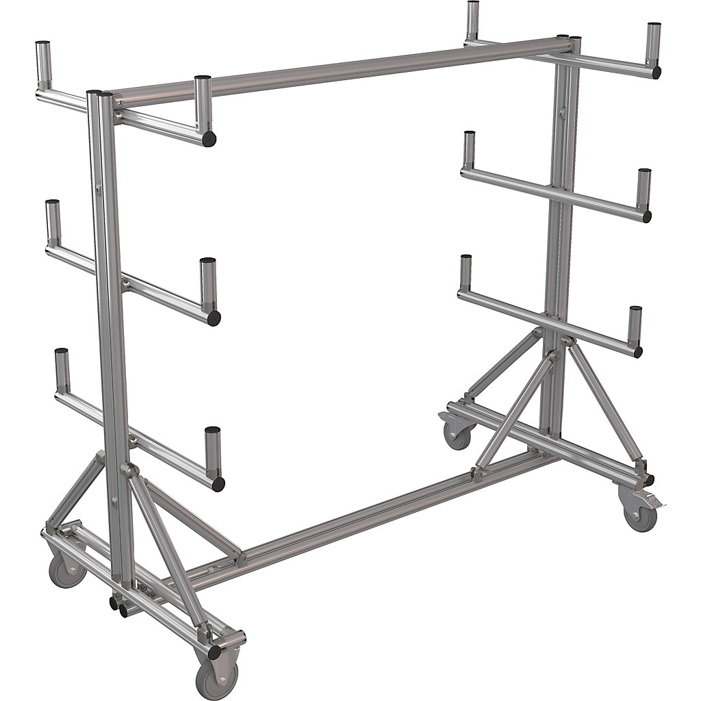 Draagarmwagen SUPPORT van aluminiumprofiel: l x b x h = 1750 x 890 x ...