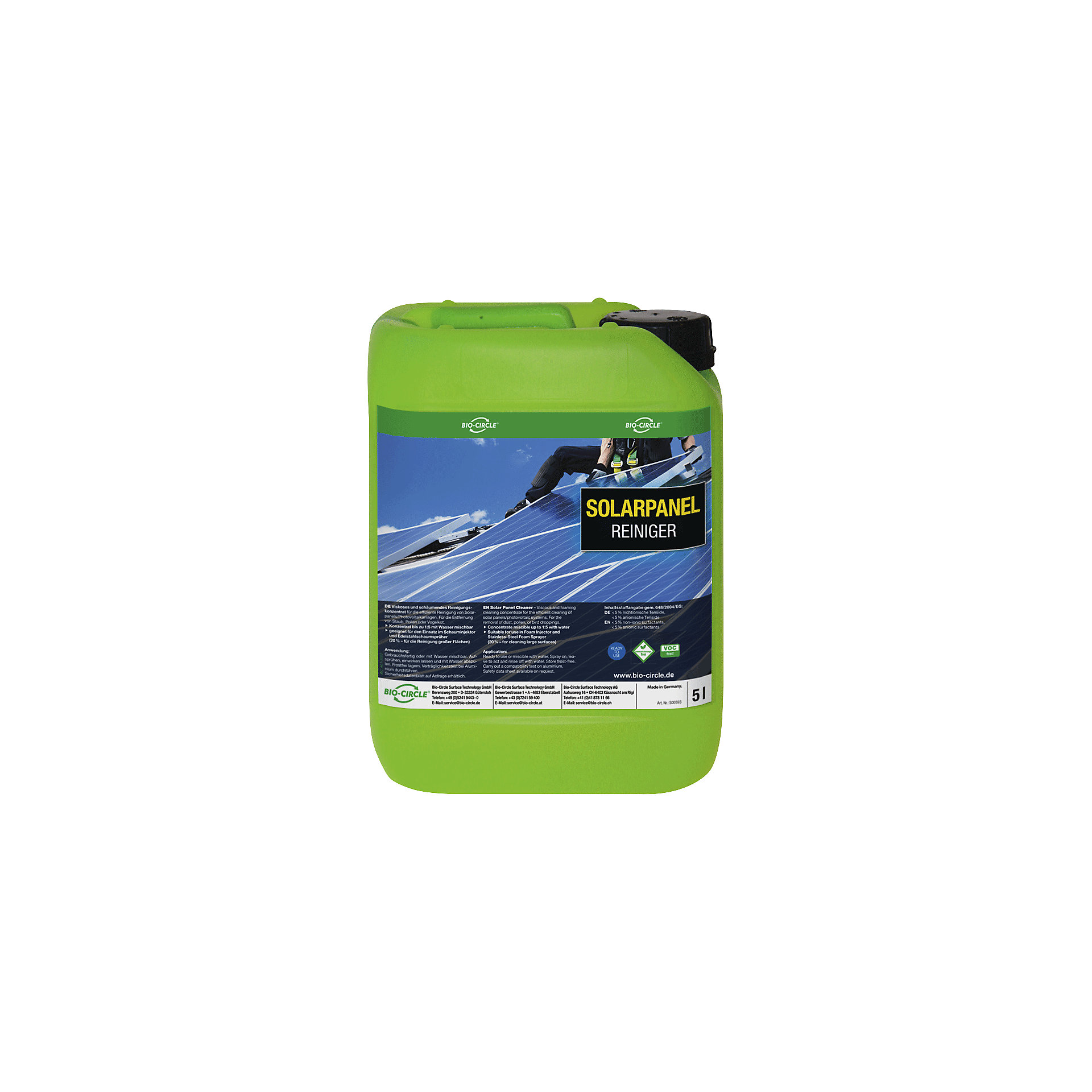 Tisztítószer napelemes panelekhez – Bio-Circle: 5 l-es kanna | kaiserkraft