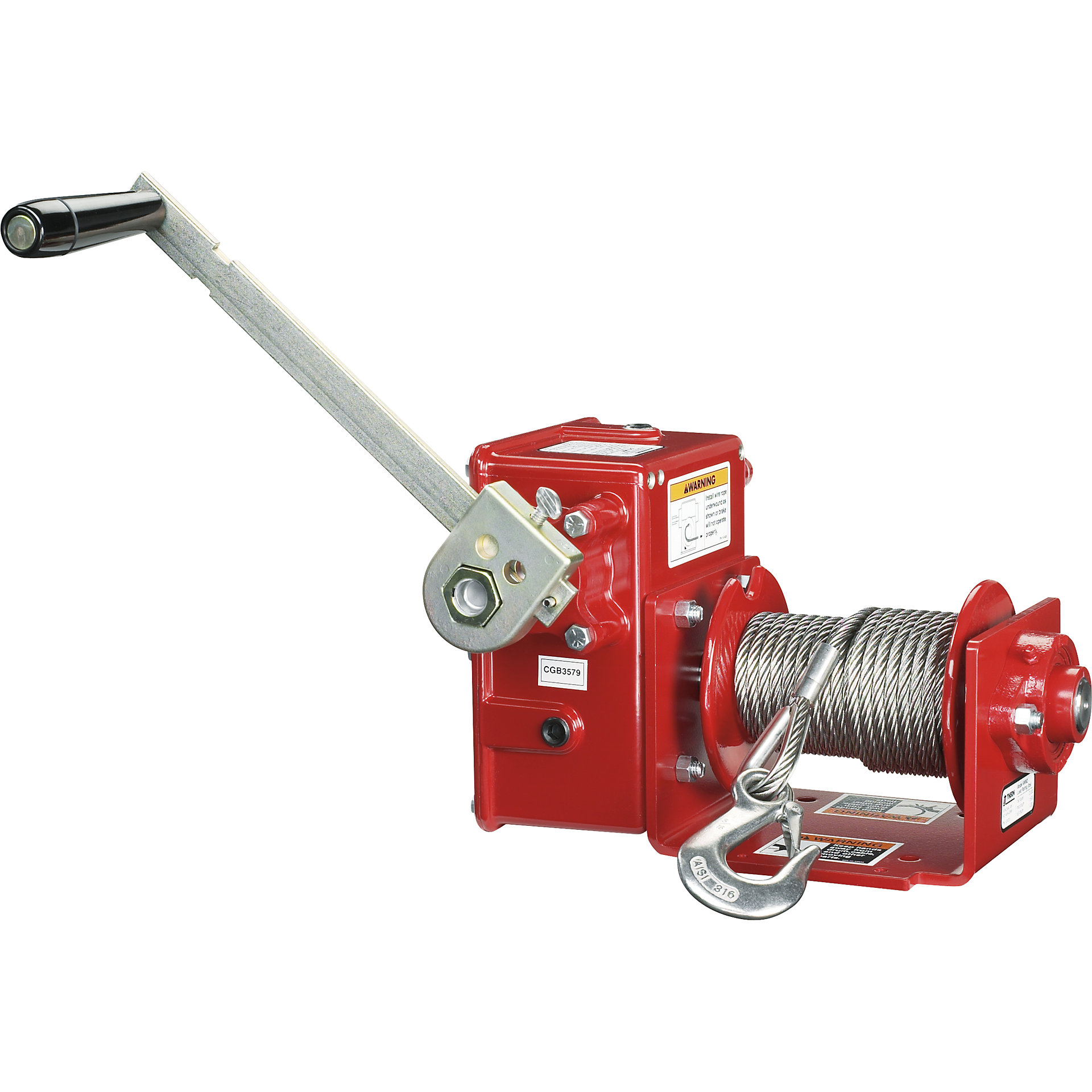 Manual wire rope winch with worm gears – Thern: max. lifting load 900 ...