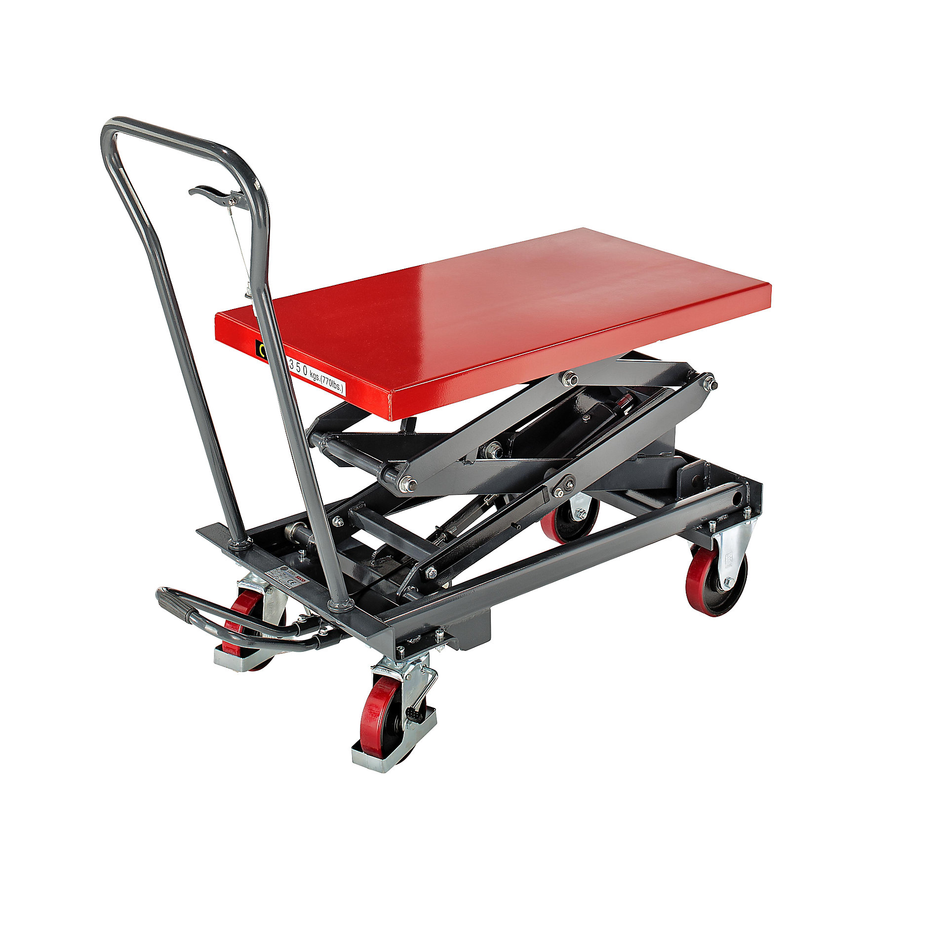 Lifting platform trolley – eurokraft basic: lifting range 435 – 1500 mm ...
