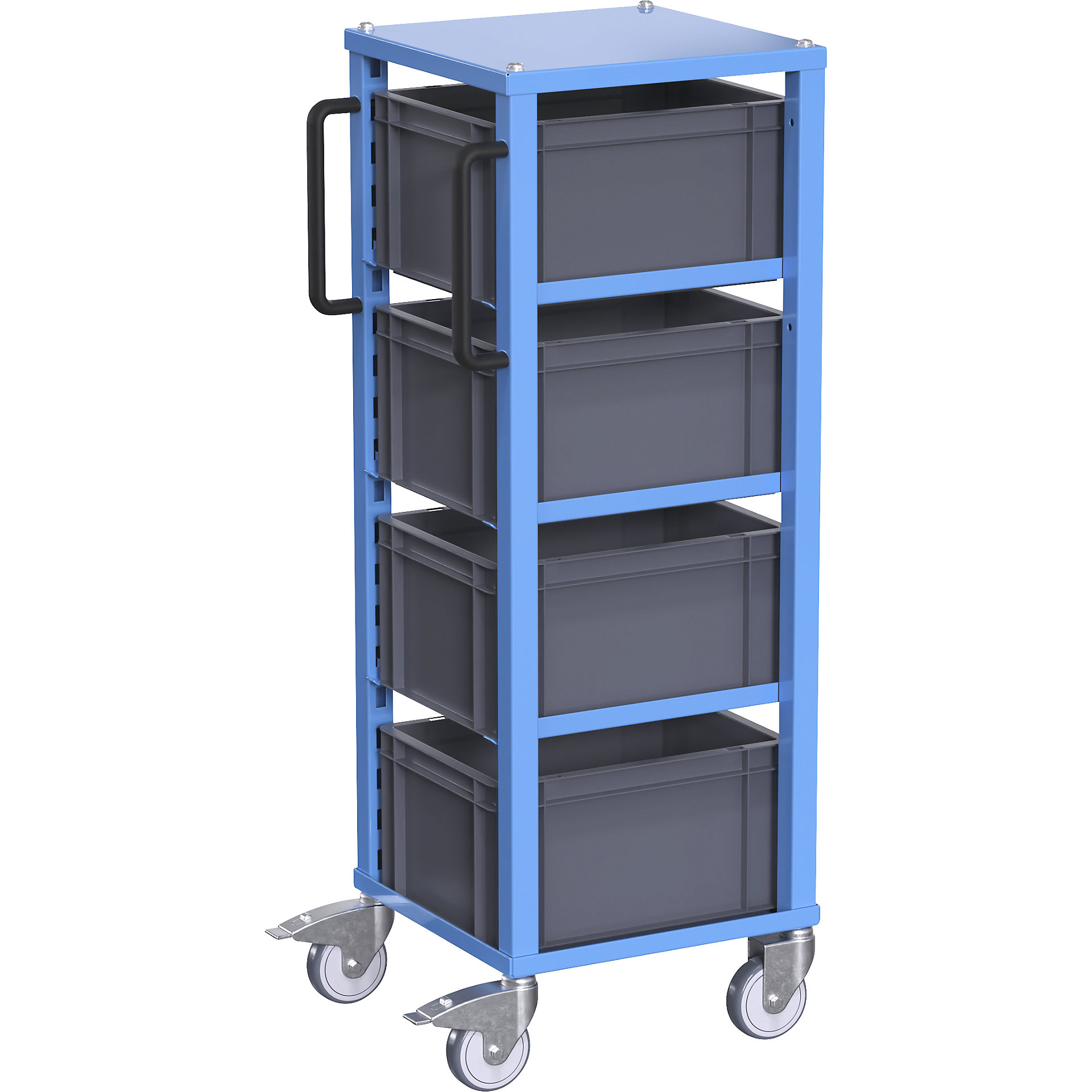 CustomLine Euro platform trolley – eurokraft pro: for bin LxW 400 x 300 ...