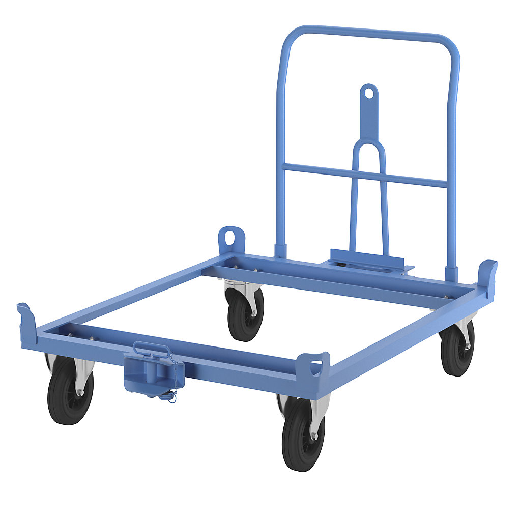 Dolly with drawbar and coupling – eurokraft pro: max. load 500 kg ...