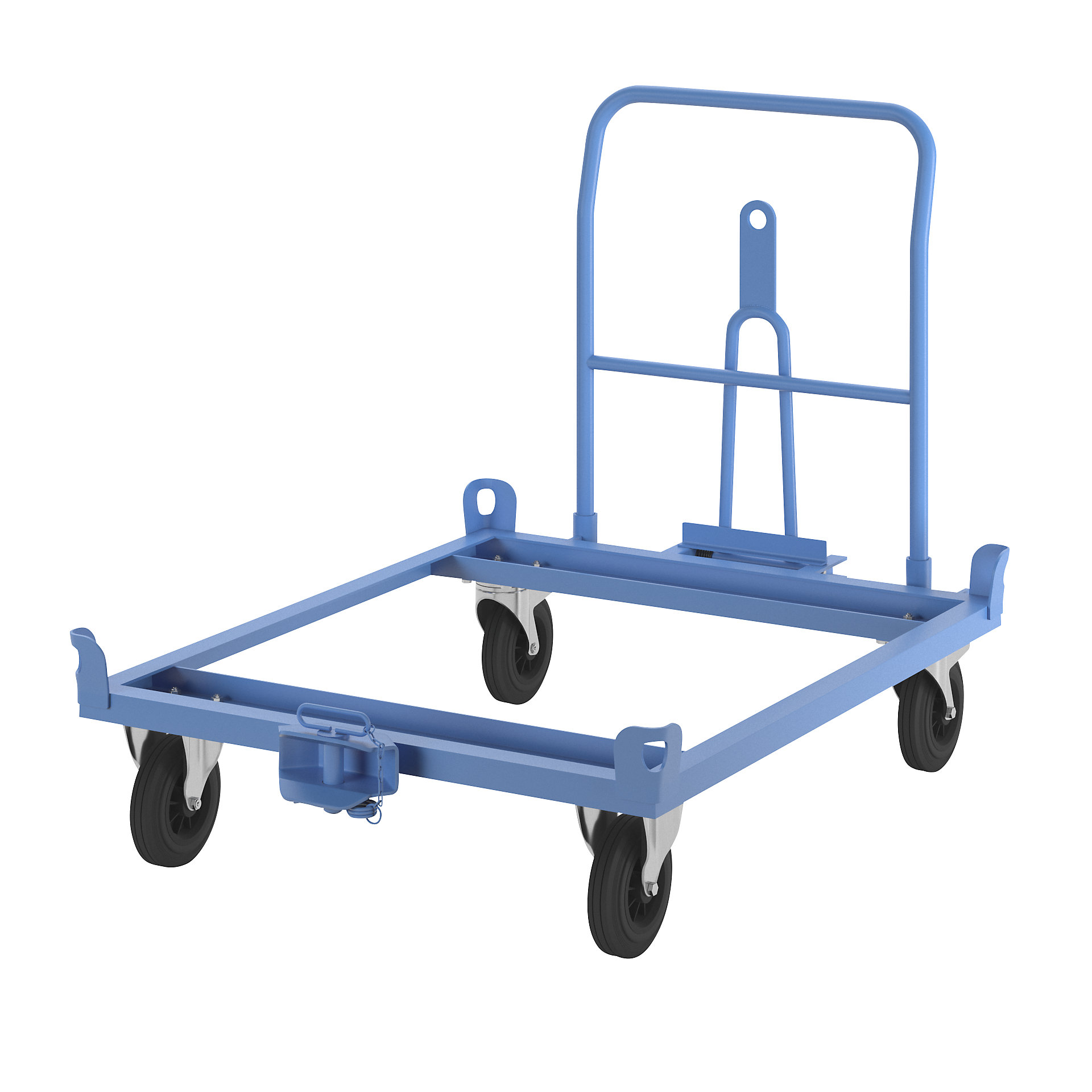 Dolly with drawbar and coupling – eurokraft pro: max. load 500 kg ...
