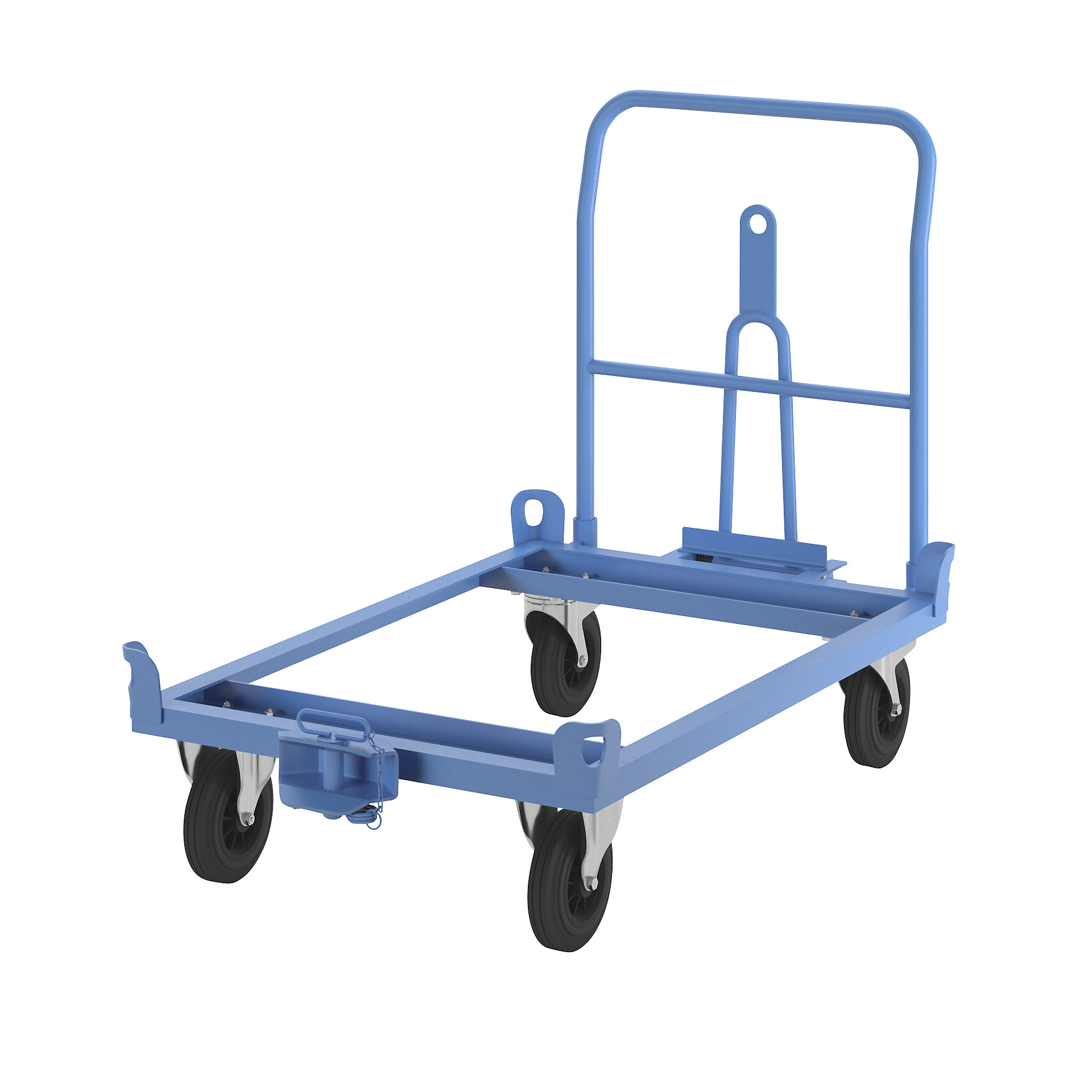 Dolly with drawbar and coupling – eurokraft pro: max. load 500 kg ...