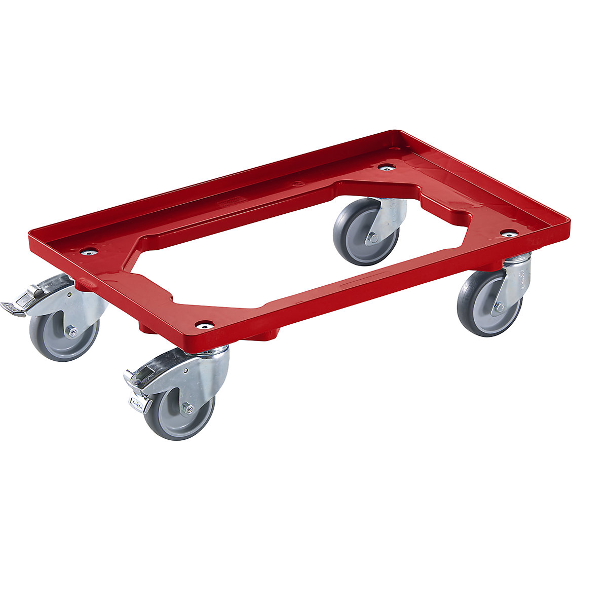 Professional wheeled base, 600 x 400 mm – eurokraft basic: 4 swivel ...