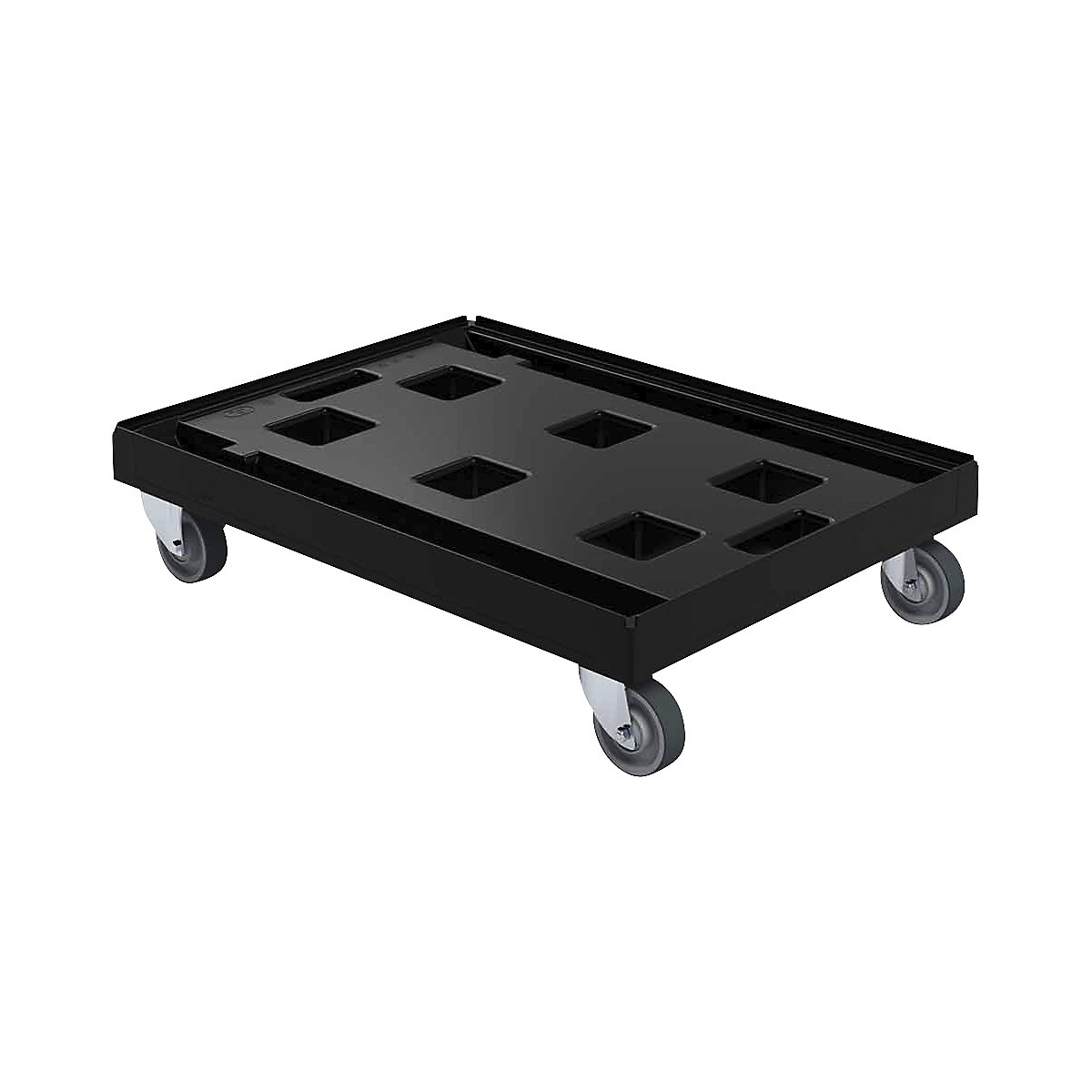 Transport dolly, black – eurokraft basic: made of recycled material ...