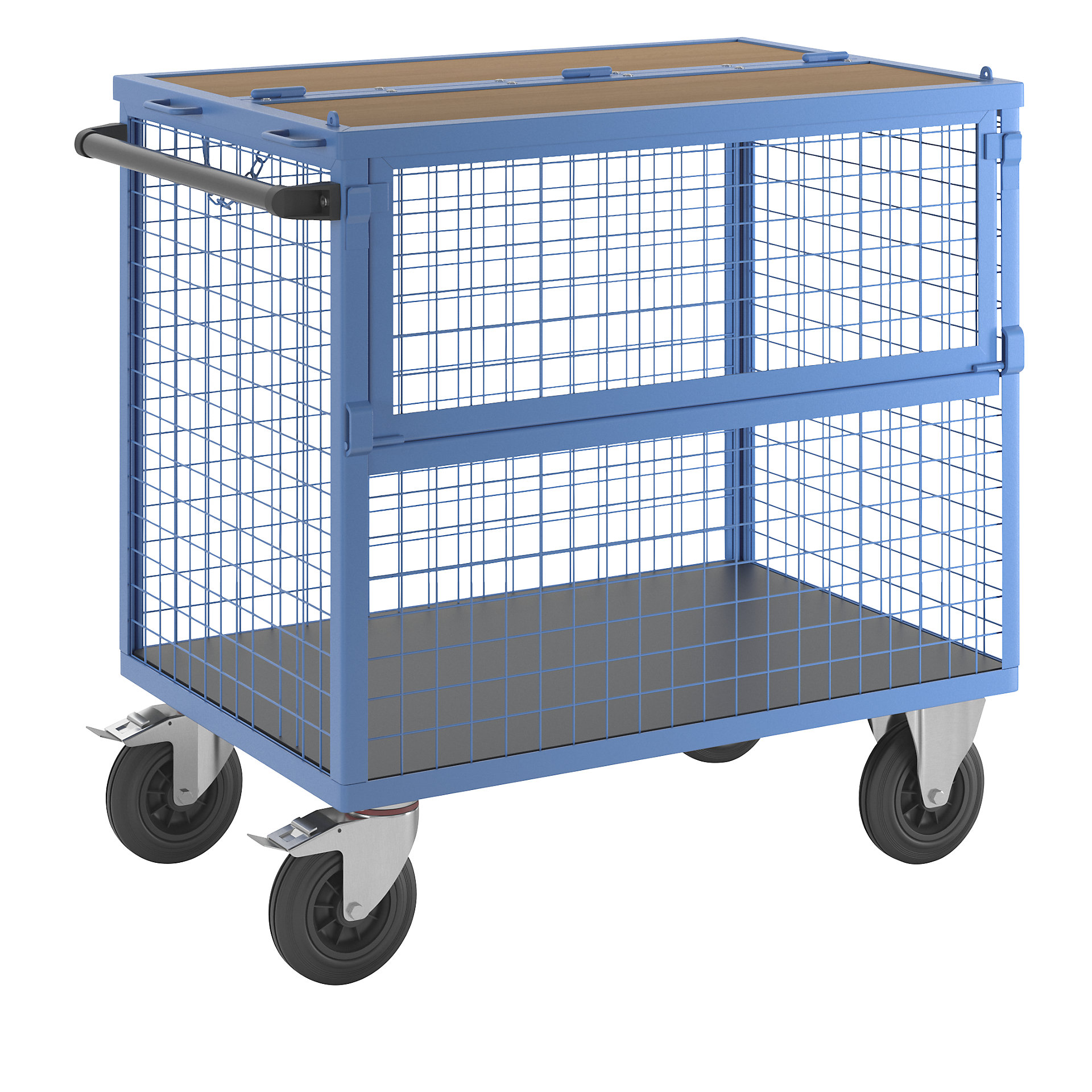 Container truck – eurokraft pro: walls made of steel mesh, with lid ...