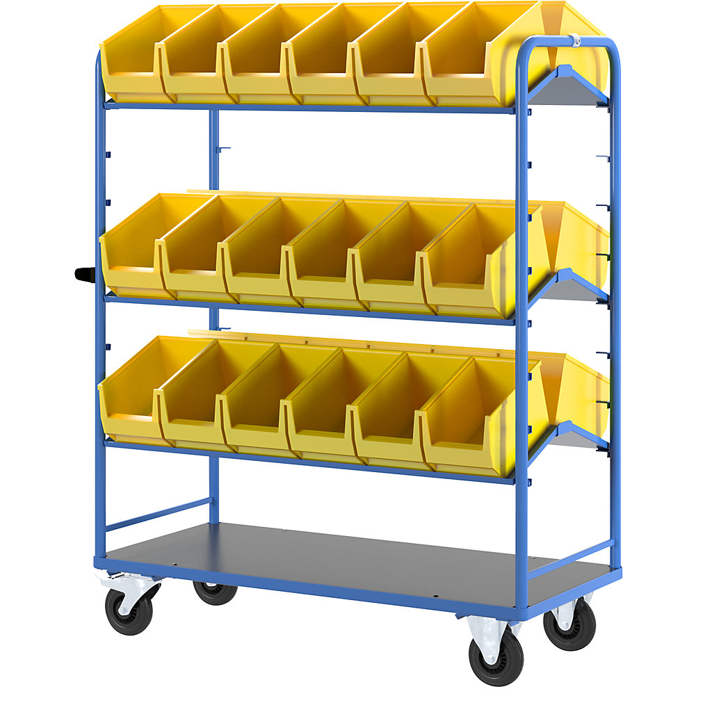 EUROKRAFTpro – Order picking trolley: LxWxH 1500 x 650 x 1750 mm ...