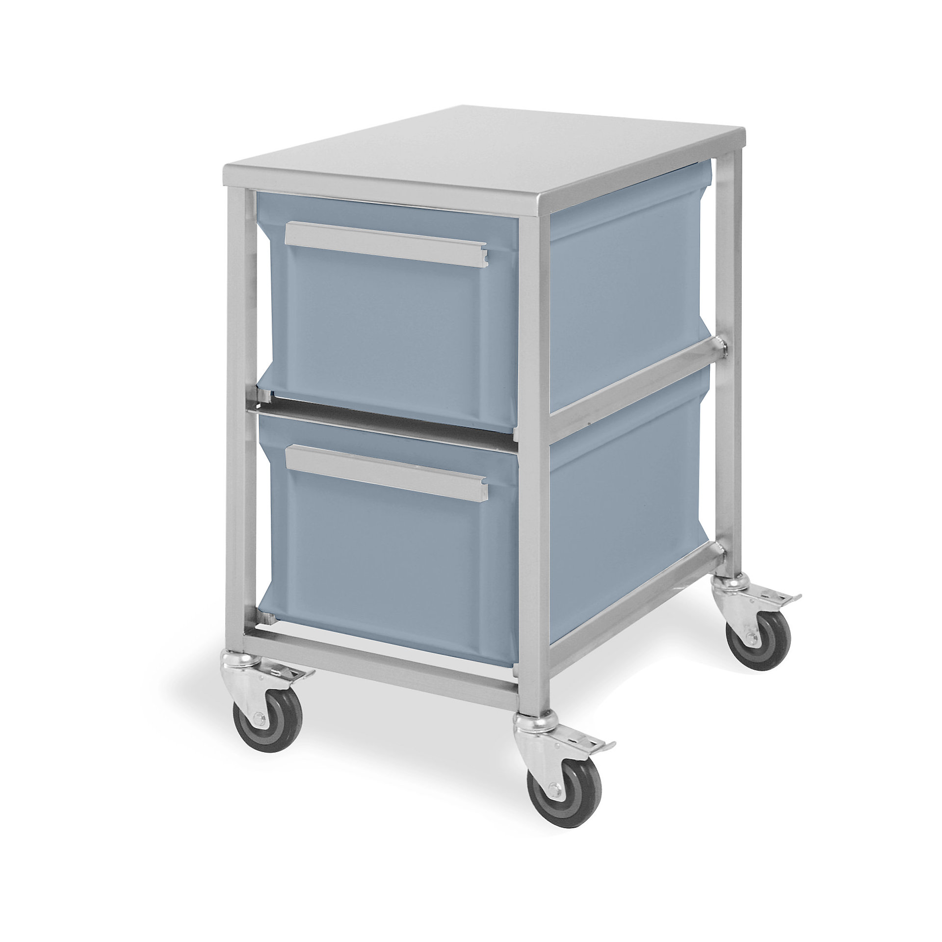 Stainless steel container trolley: 2 x 53 l containers | kaiserkraft