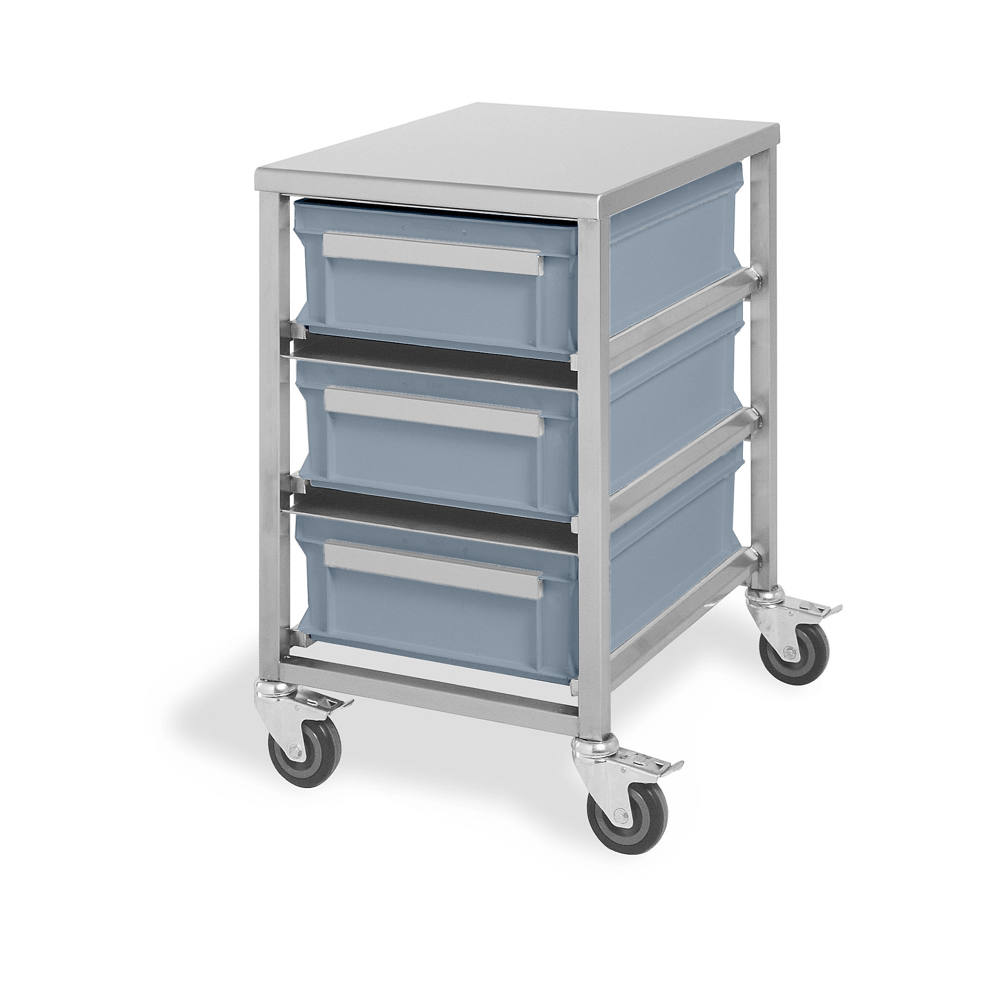 Stainless steel container trolley: 3 x 25 l containers | kaiserkraft