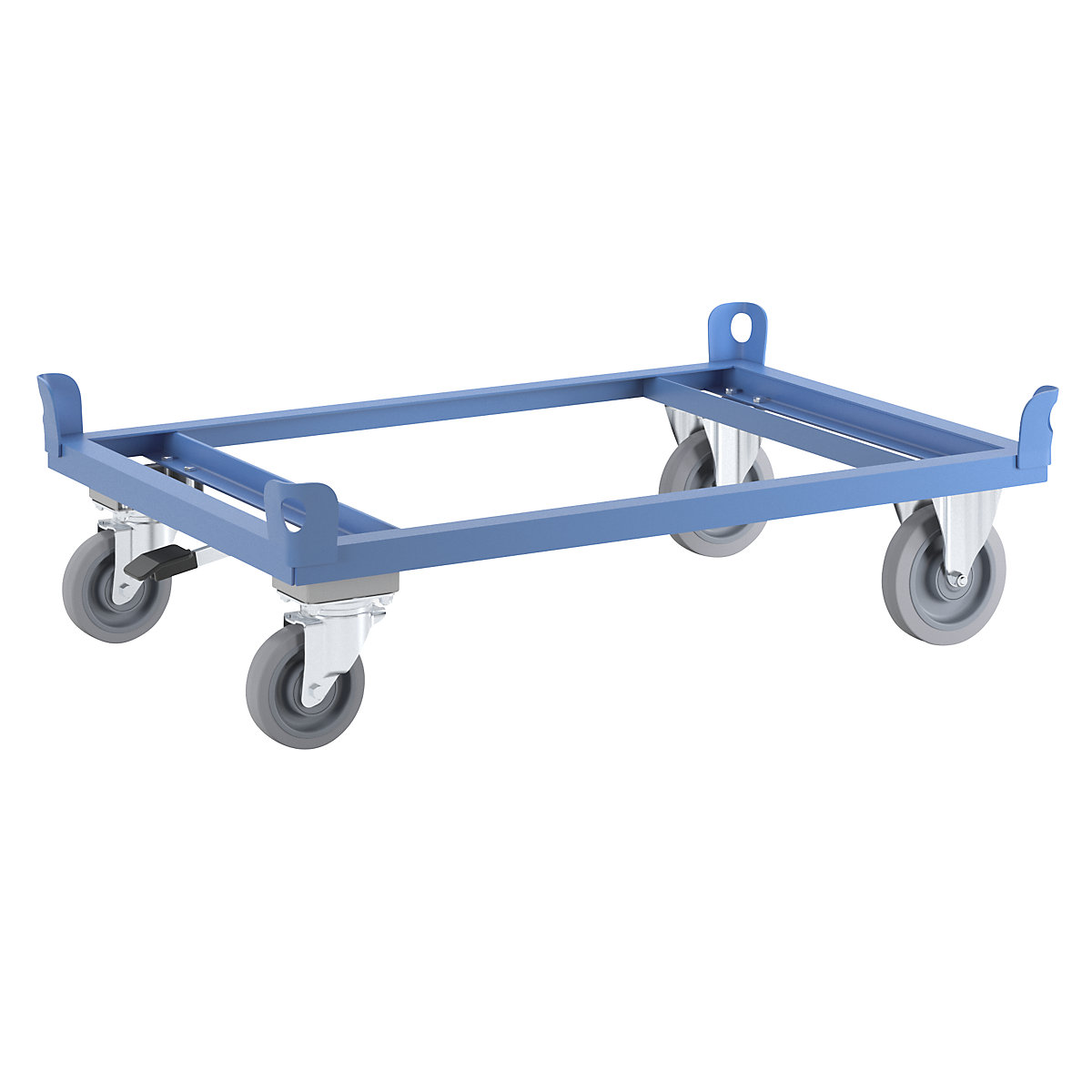 Steel dolly – eurokraft pro: for Euro pallets, with centre stop ...