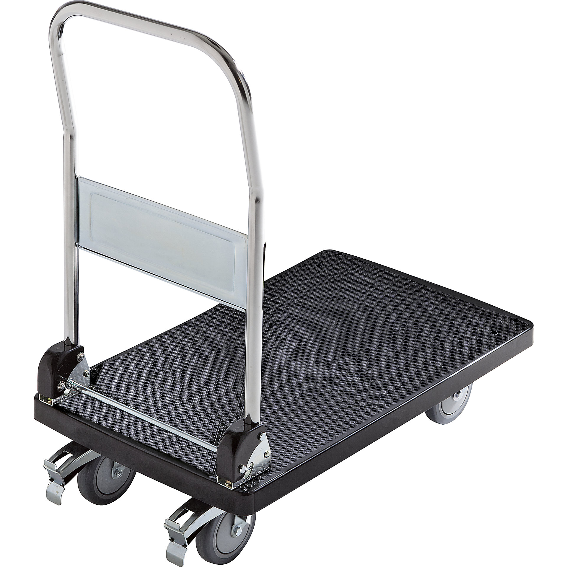 Plastic platform truck: 1 push handle, folding | kaiserkraft