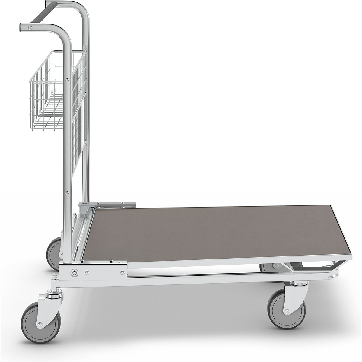 C+C platform trolley – Kongamek: max. load 200 kg, with basket ...
