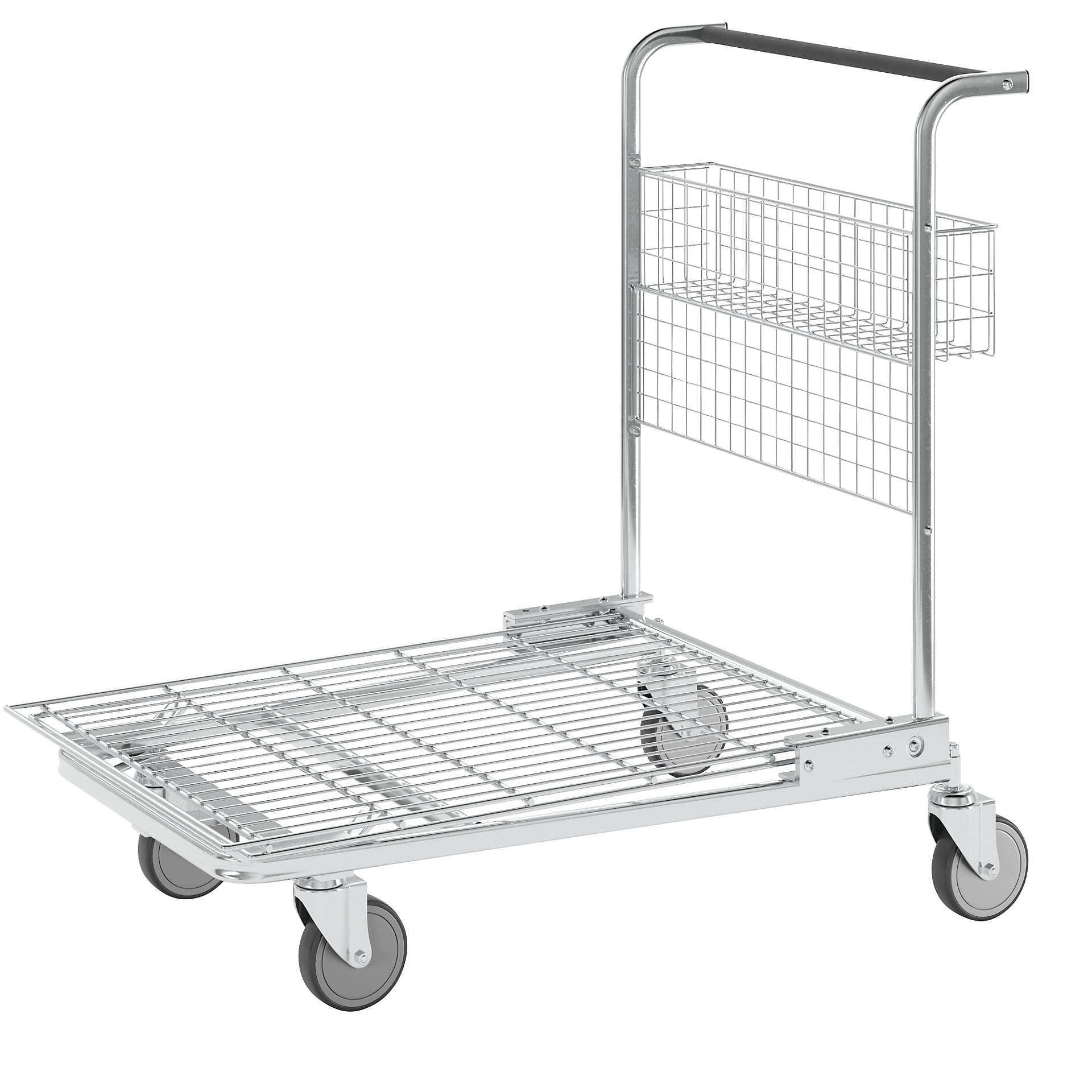 C+C platform trolley – Kongamek: max. load 200 kg, with basket ...