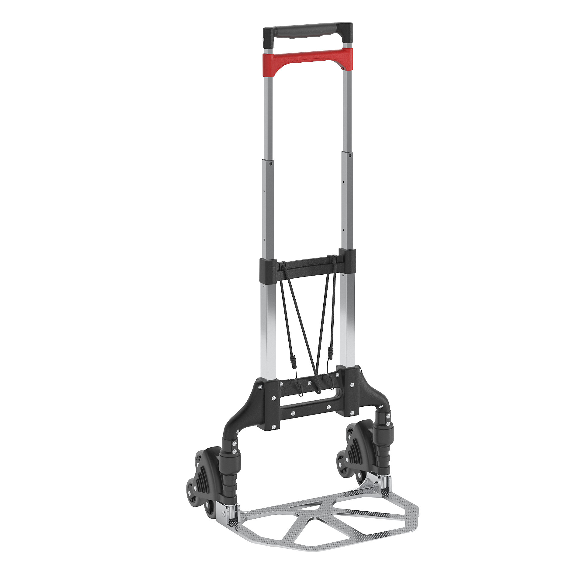 Folding stair climbing truck – eurokraft basic: footplate WxD 390 x 270 ...