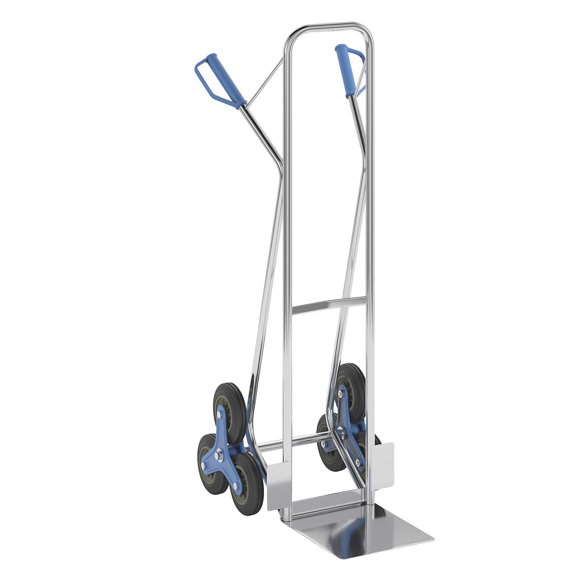 Aluminium stair climbing truck – eurokraft basic: footplate WxD 300 x ...