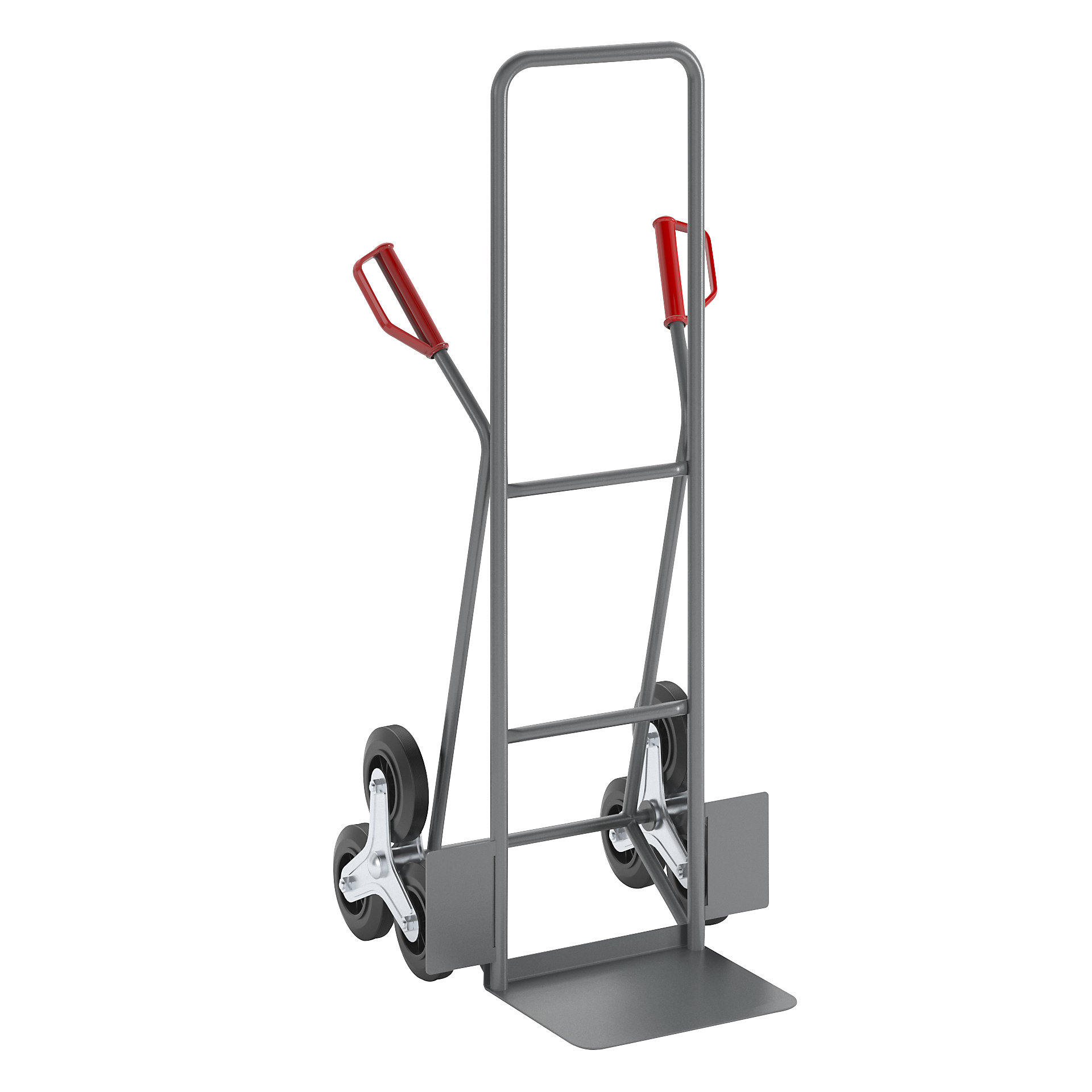 Steel stair climbing truck – eurokraft basic: footplate WxD 350 x 240 ...