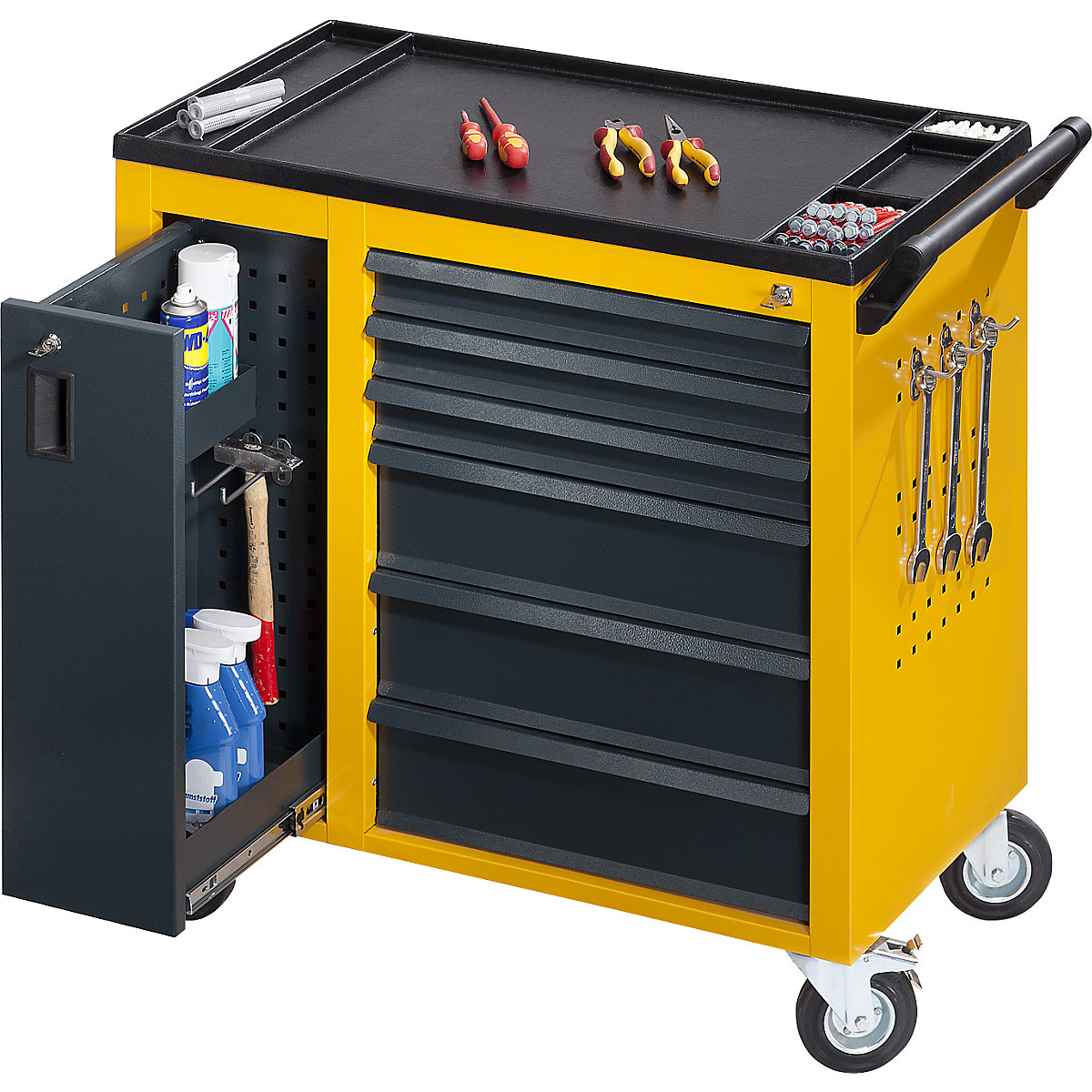 EUROKRAFTpro – JUMBO workshop trolley: with vertical drawers and 6 ...
