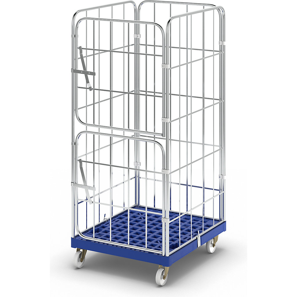 Rolcontainer met kunststof laadbord: 4-zijdig, b x d = 724 x 815 mm, 2 ...