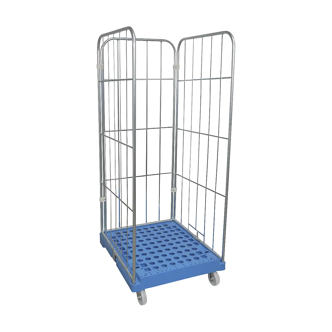Rolcontainer met schuin legbord: 3-zijdig | kaiserkraft