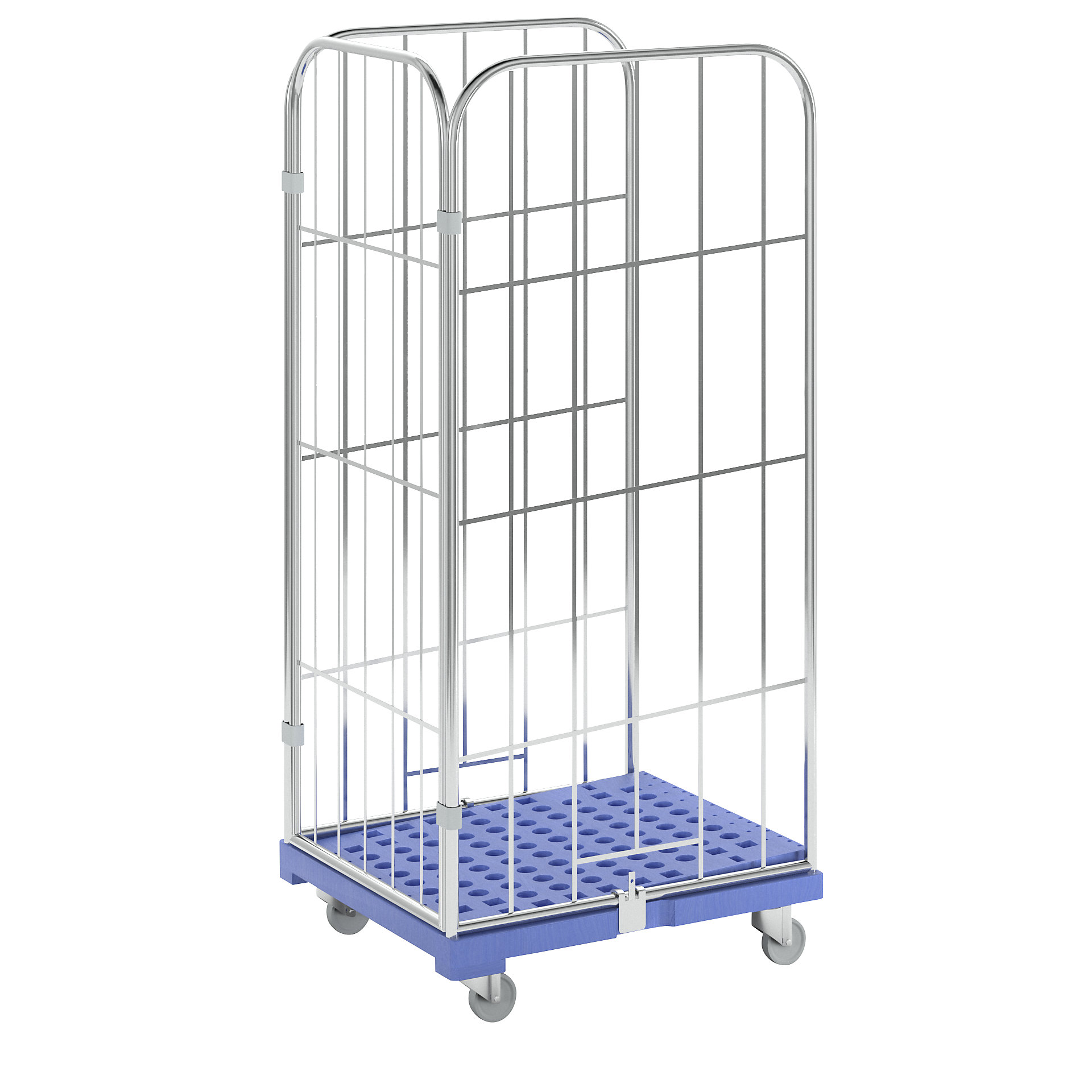 Rolcontainer met schuin legbord: 3-zijdig | kaiserkraft