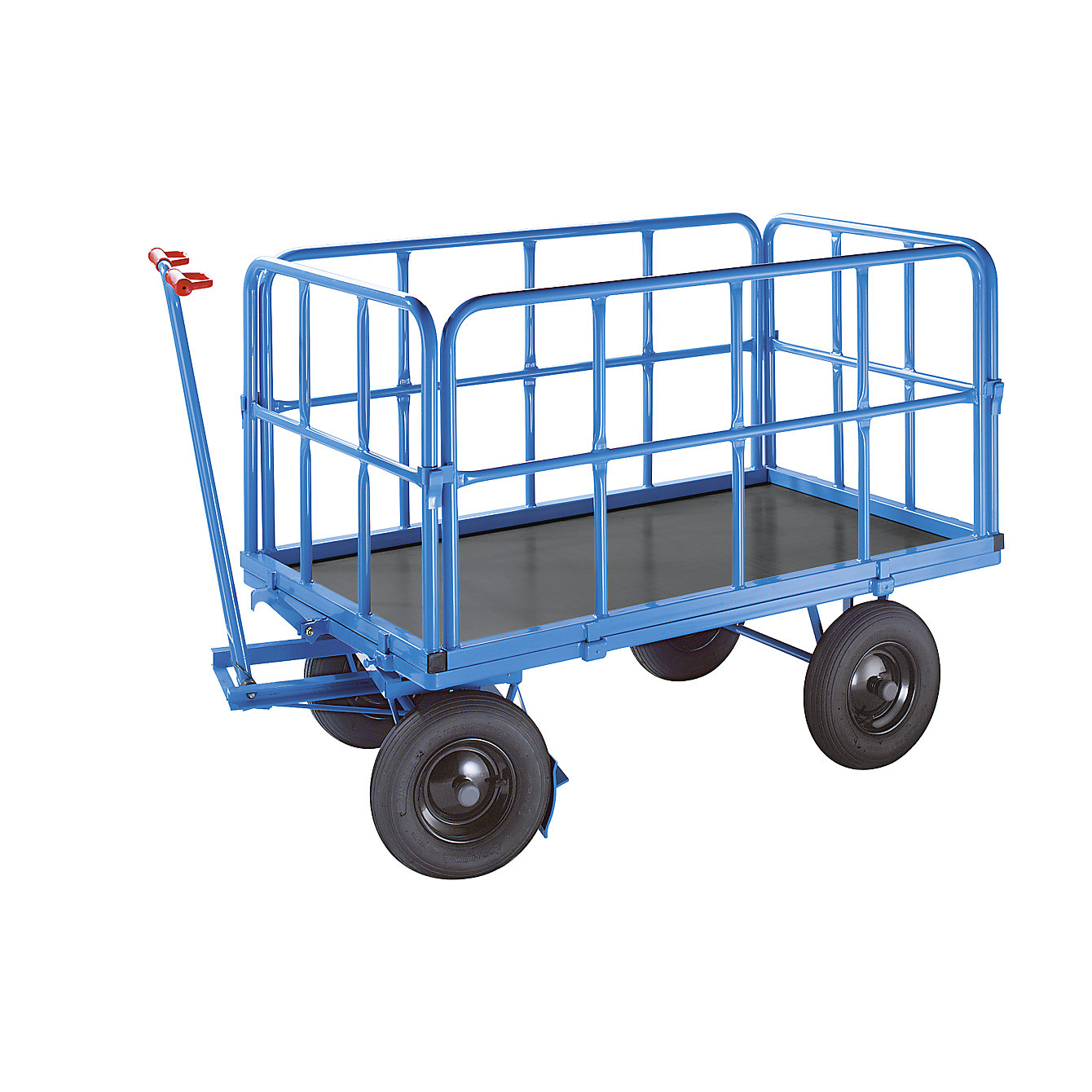 EUROKRAFTpro – Handtrekwagen: draagvermogen 1000 kg, met 4 boordwanden ...
