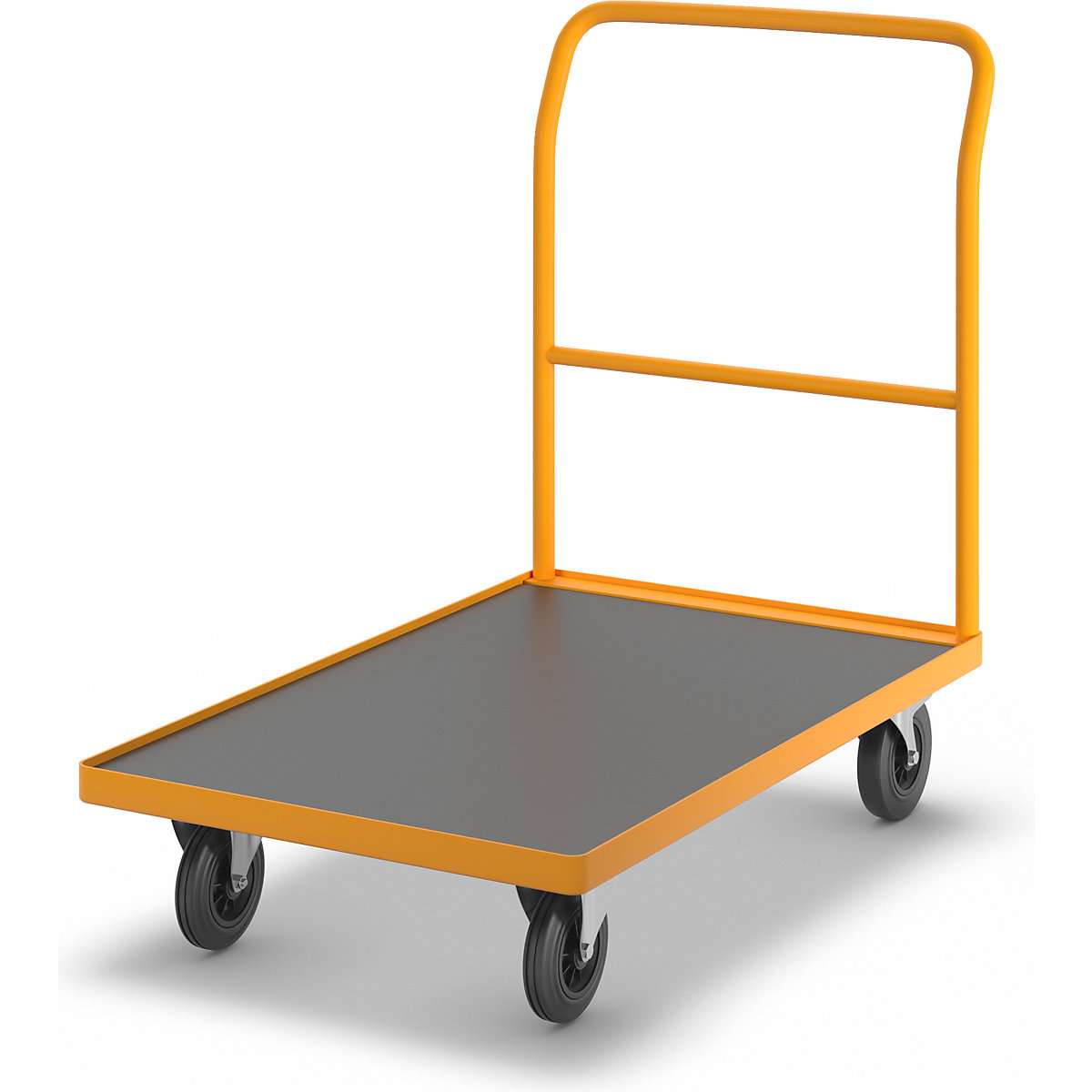 Professionele platformwagen – eurokraft pro: duwbeugel vastgelast ...