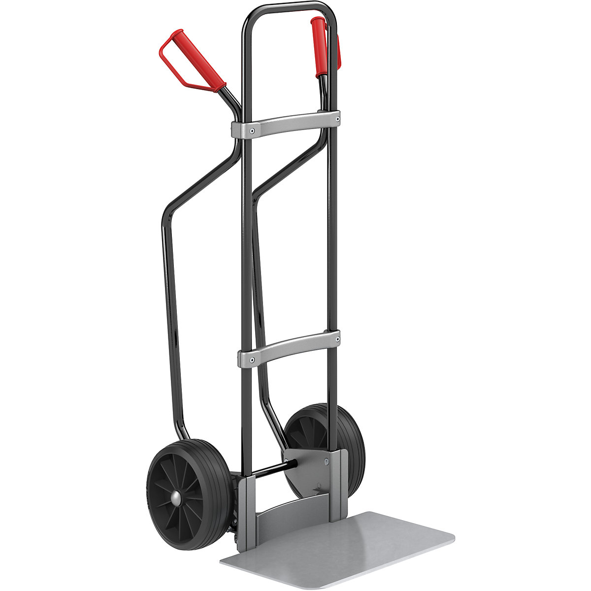 Steekwagen met sleeplatten, zwart – eurokraft pro: b x d van de ...