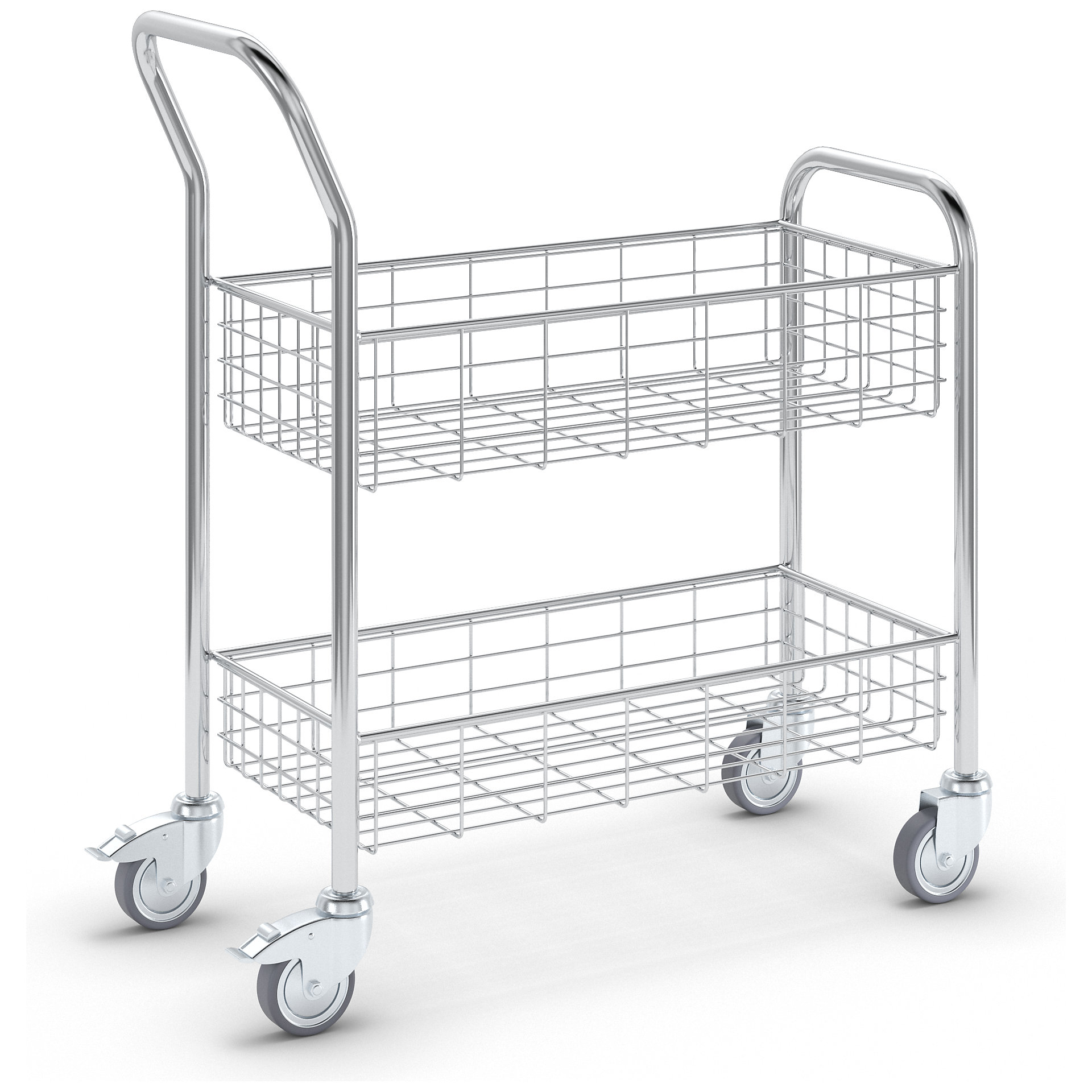 Büro- und Postwagen eurokraft pro: Tragfähigkeit 200 kg, weißaluminium | kaiserkraft