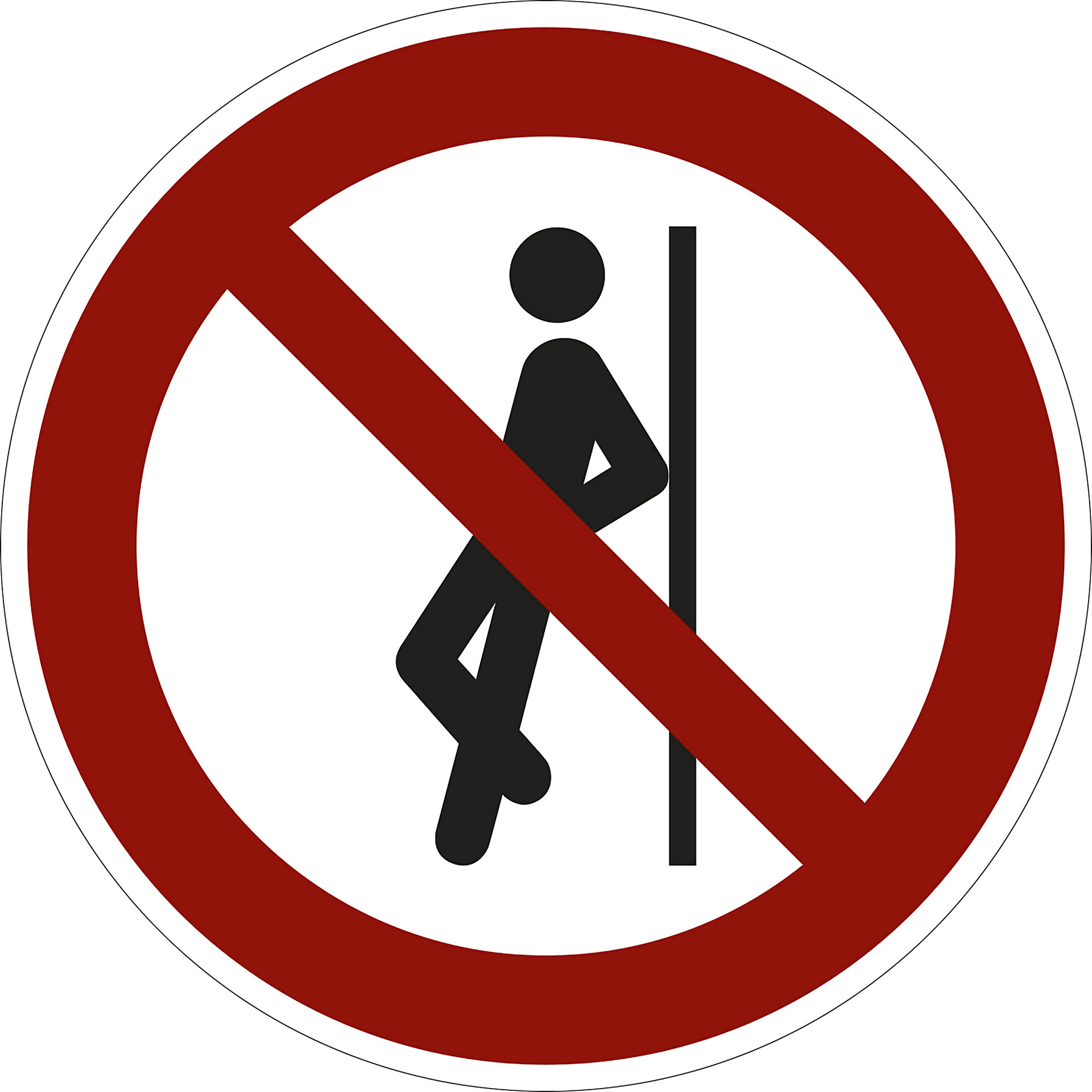 Verbodsbord: er tegenaan leunen verboden, VE = 10 stuks | kaiserkraft