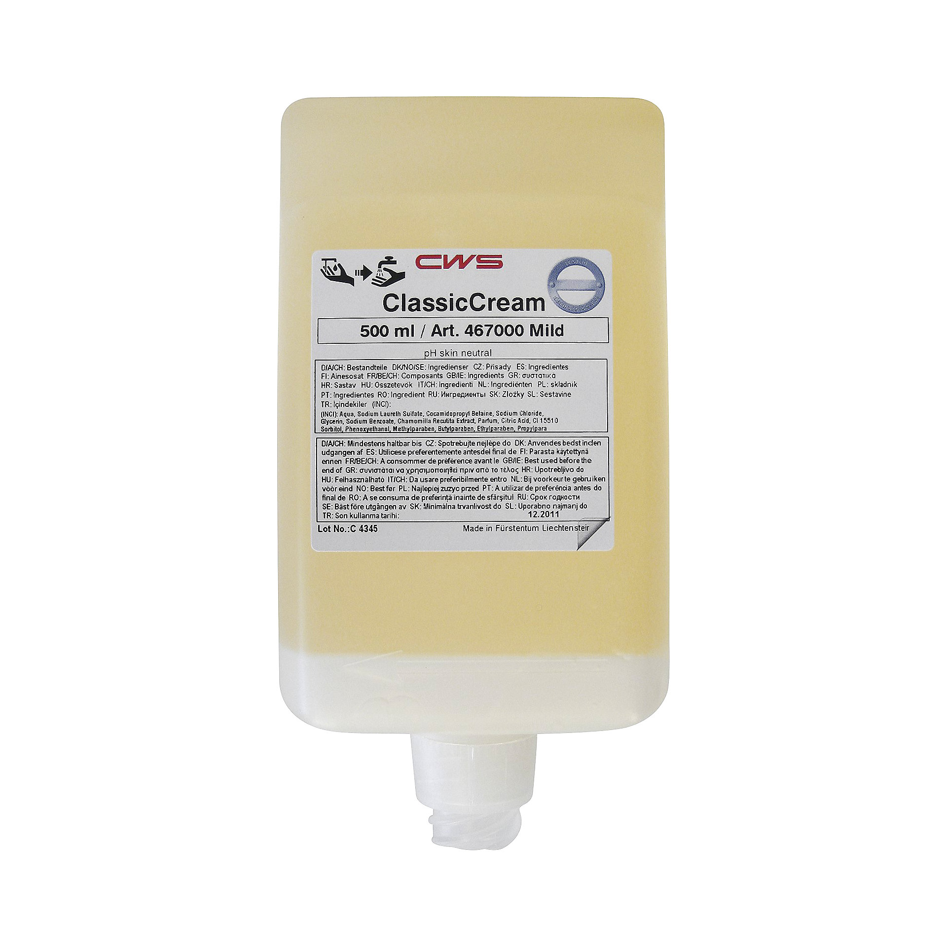 Classic Cream liquid soap – CWS: pack of 12 bottles, 0.5 l each ...